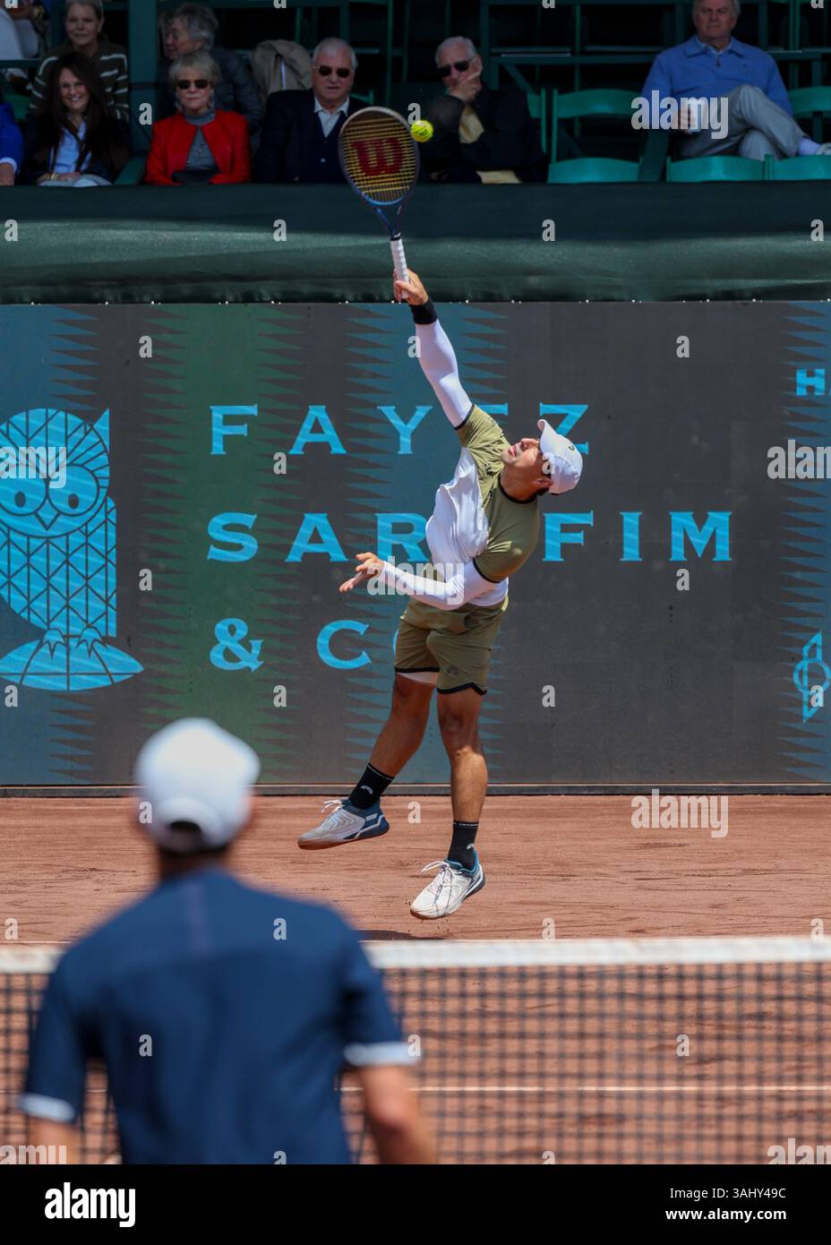 HOUSTON, TX - APRIL 06: Fernando Romboli (BRA) serves the ball during ...