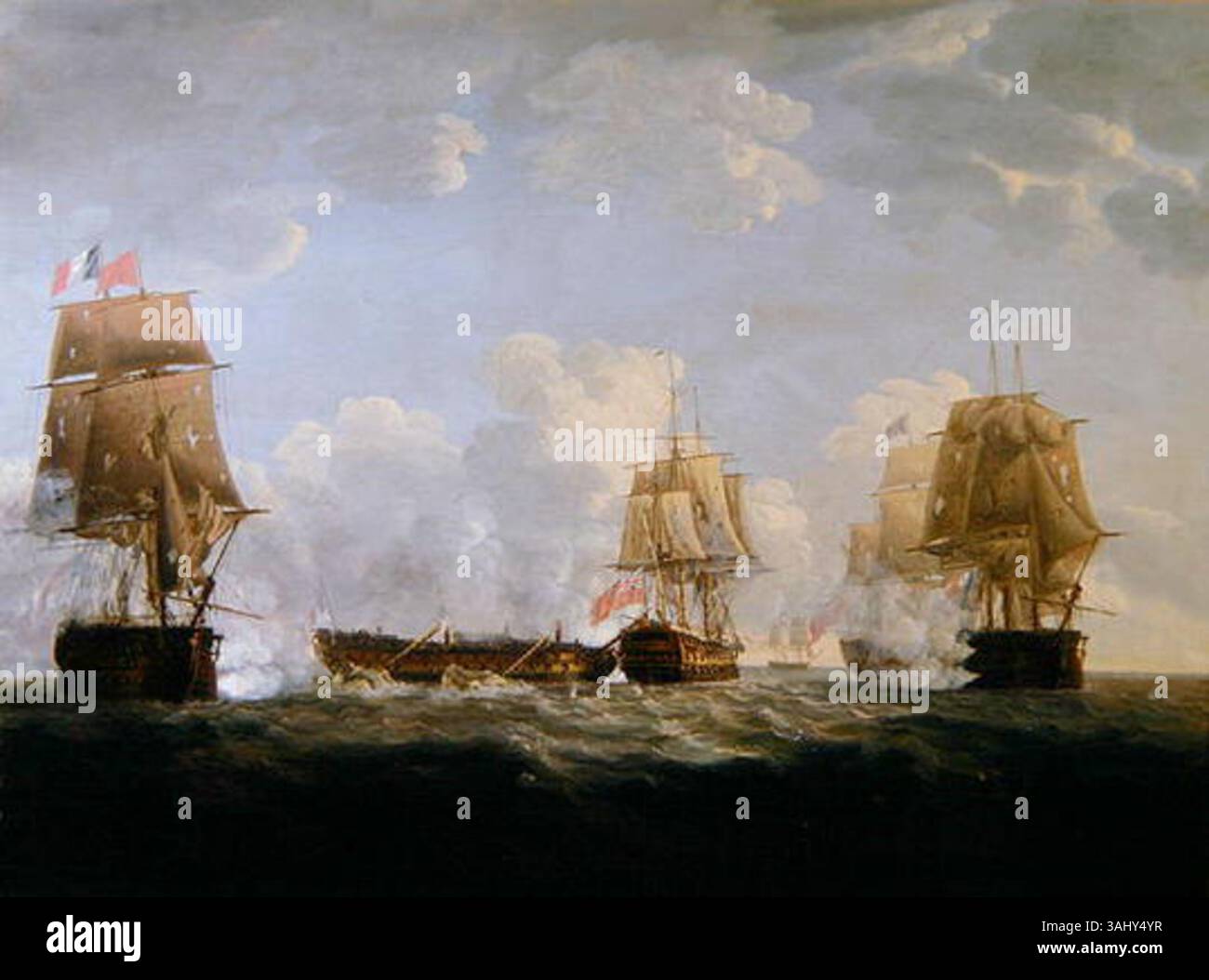 This oil painting by Thomas Elliott commemorates the British victory in ...