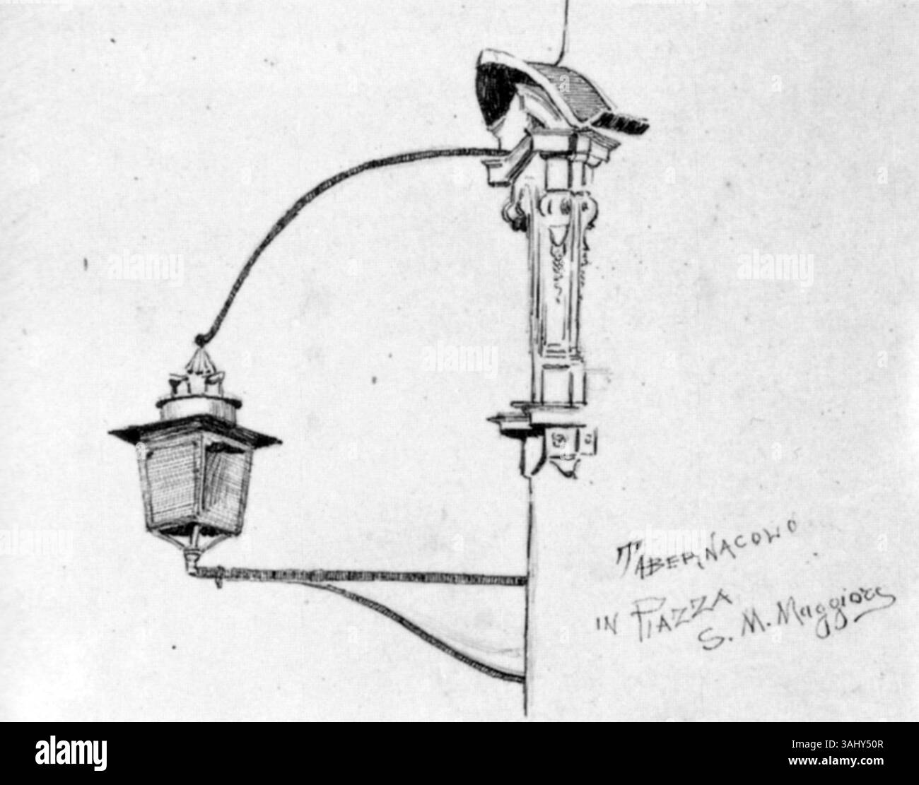 Dante Mattani’s 1880s depiction of Piazza Santa Maria Maggiore shows a detailed view of the ...