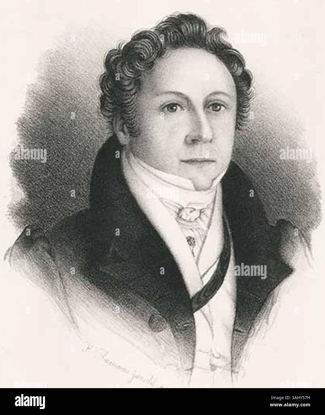 Portrait of Heinrich Joseph Baermann, renowned German clarinetist and ...