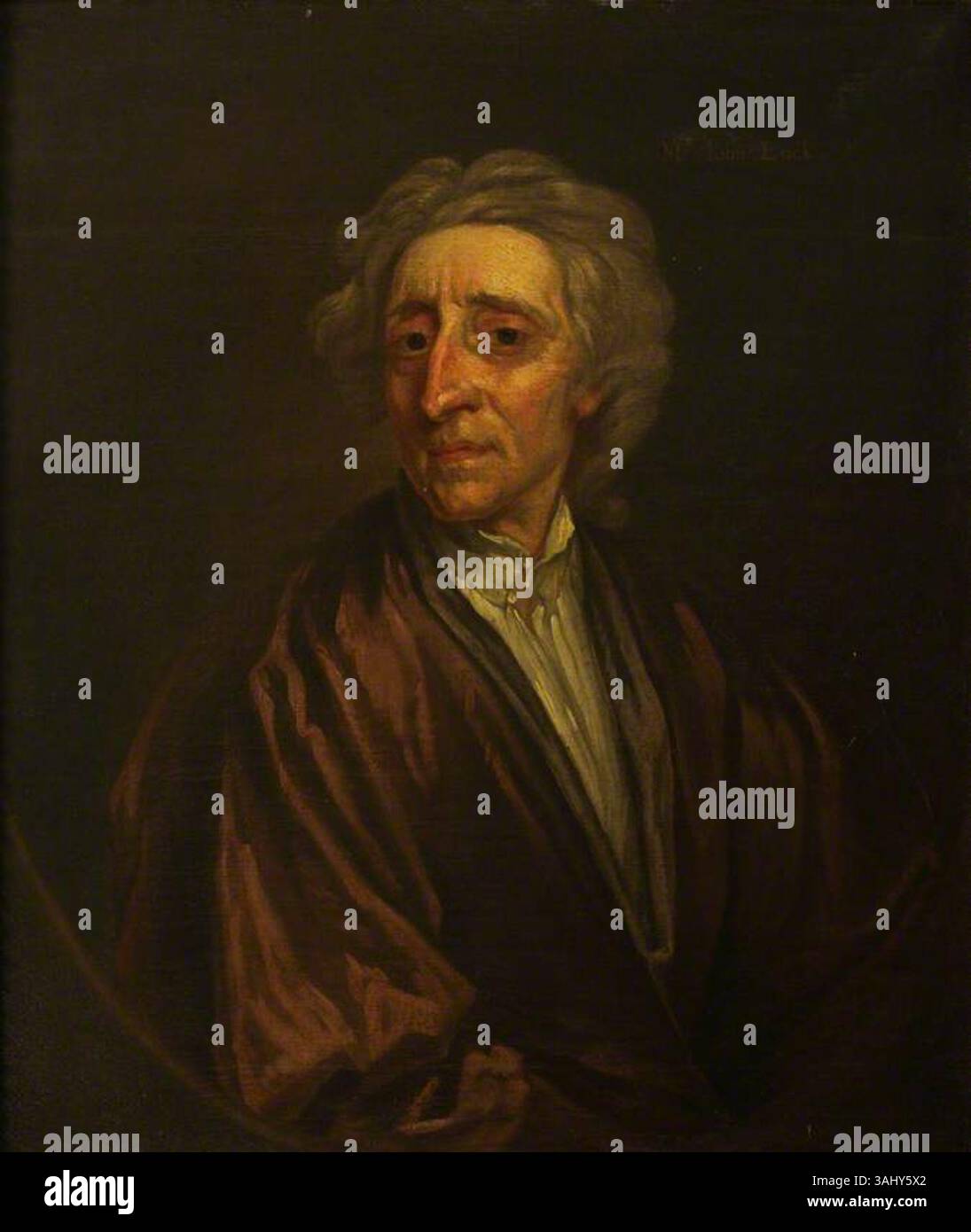 A portrait of philosopher John Locke, painted between 1704 and 1745 by ...