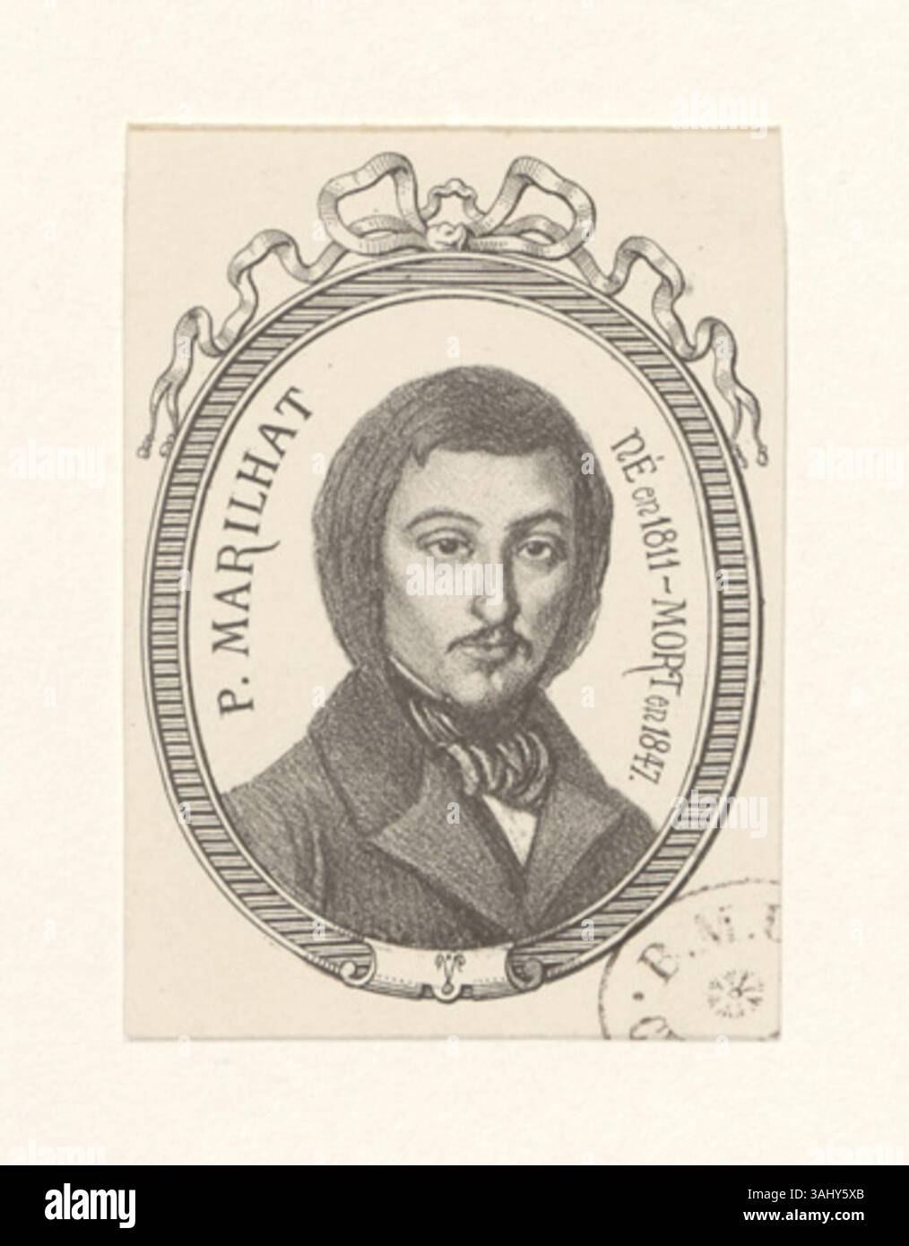 This lithograph from the Boyer collection depicts Prosper Marilhat, a ...