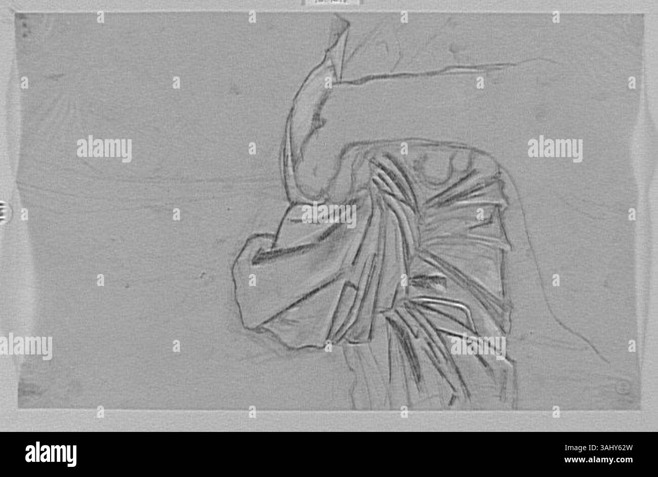 Gustave Moreau's drapery study, created between 1850 and 1895, focuses ...