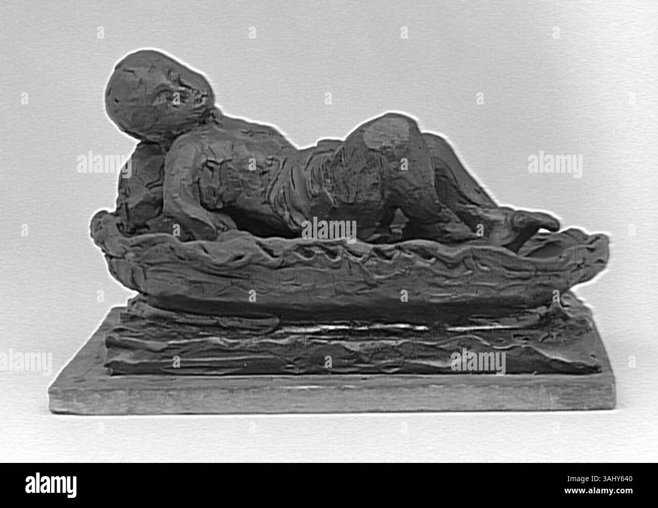 A depiction of Moses as a child in a cradle, created by Gustave Moreau ...