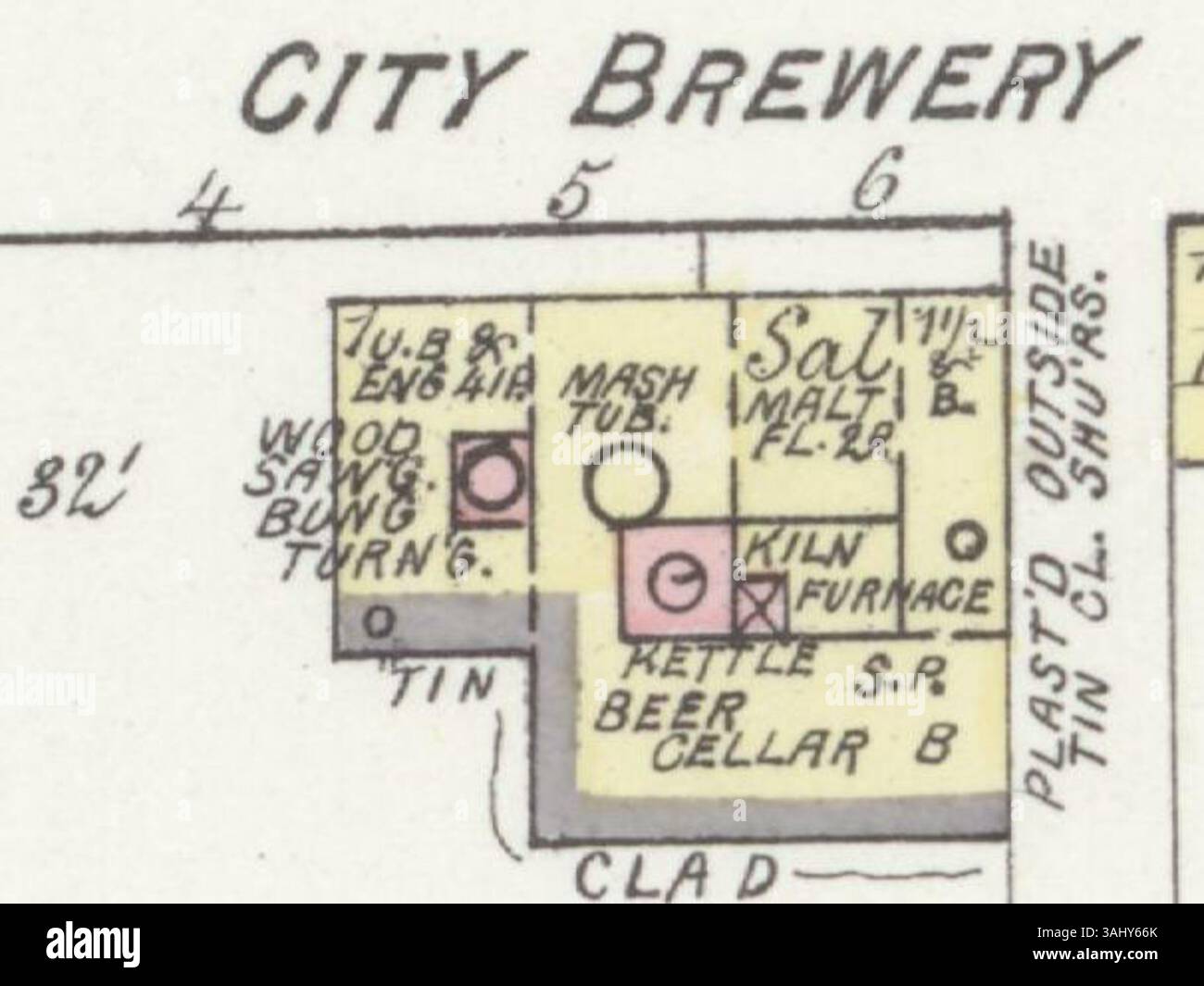 This Sanborn Fire Insurance map from August 1890 depicts the layout of ...