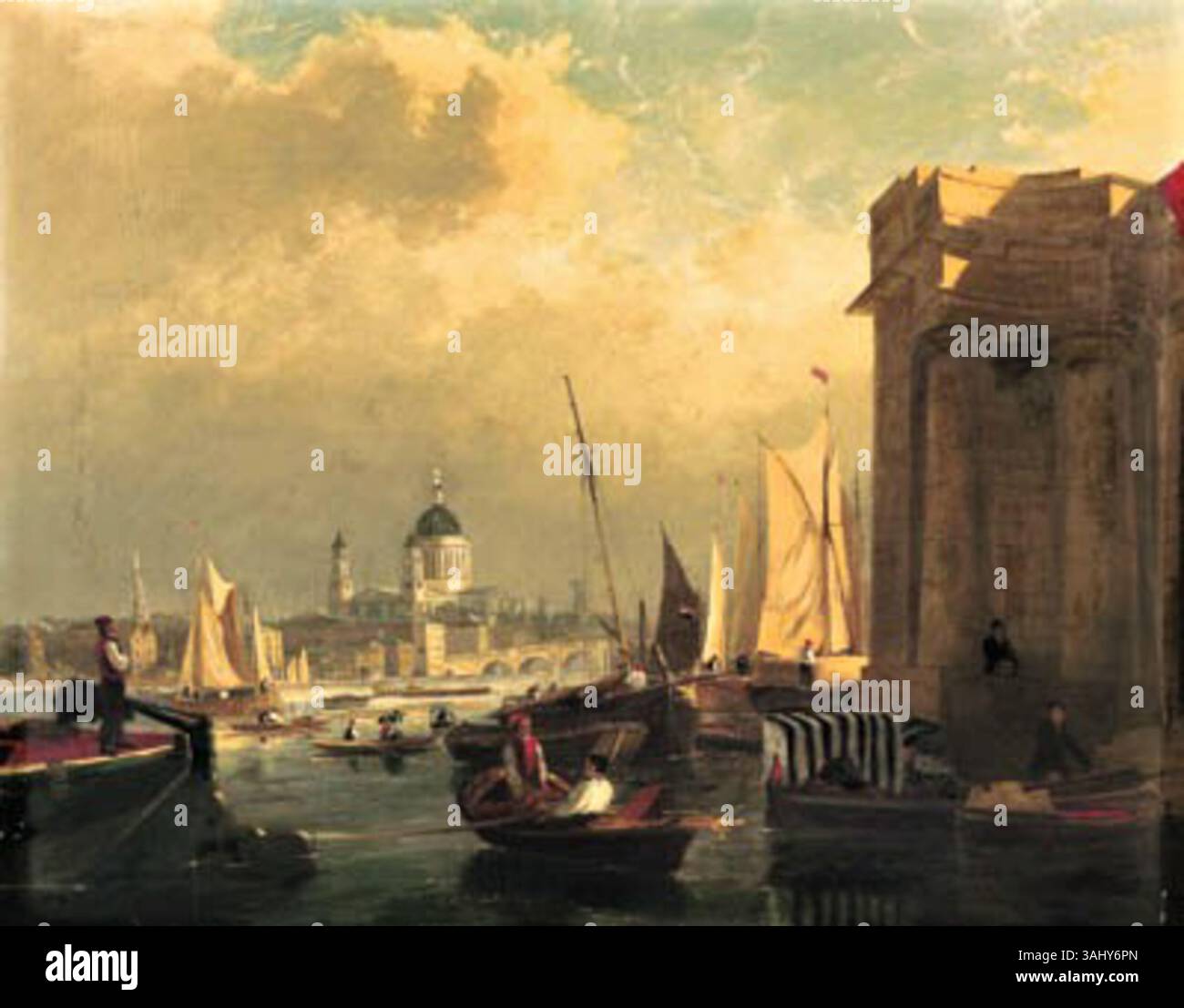 'London from the Surrey Side of Waterloo Bridge' is a painting by ...