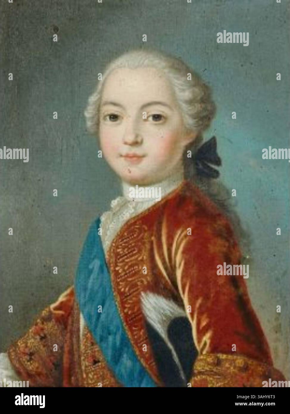 This 18th-century oil painting by the circle of Pierre Gobert depicts Luis XVI, Duke of Berry ...