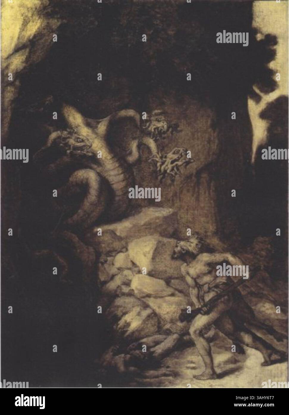 'Hercule et l'hydre de Lerne' is an oil painting by François Émile ...