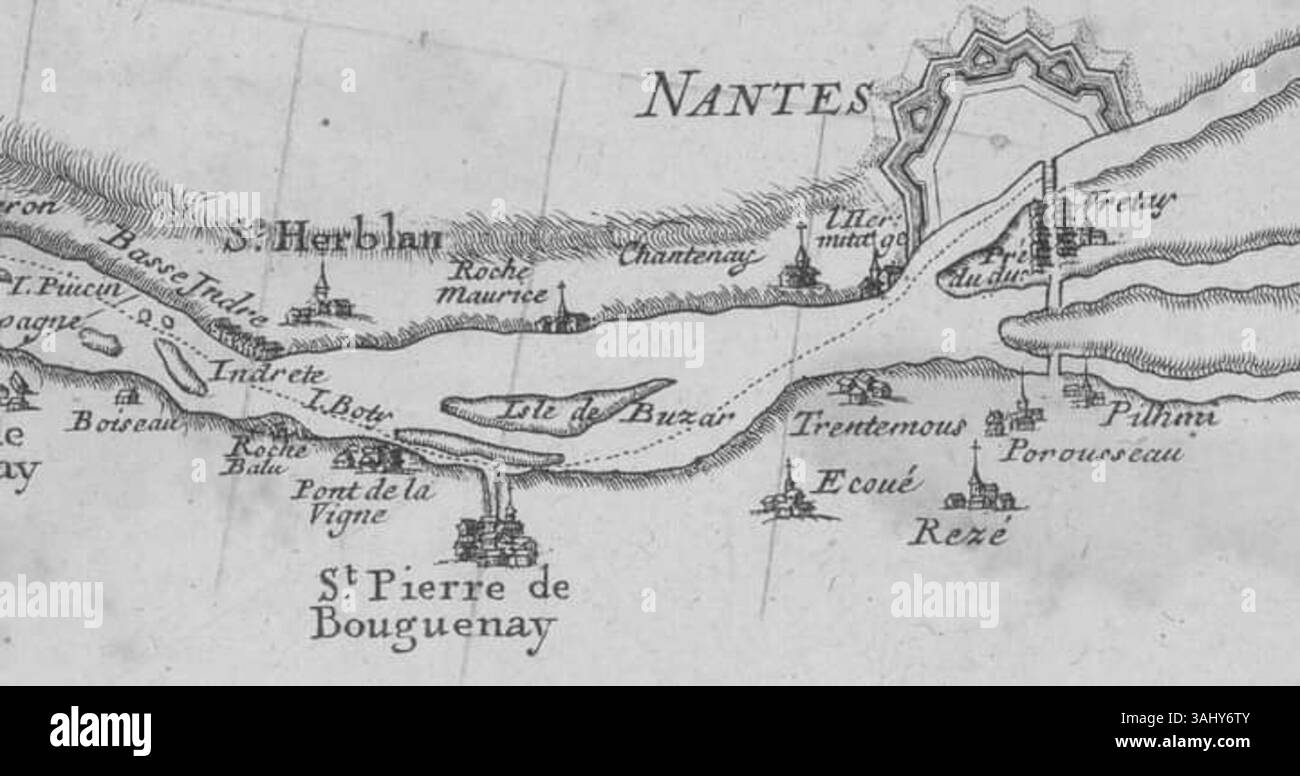 This 1850s map of Nantes shows the city’s streets, landmarks, and ...