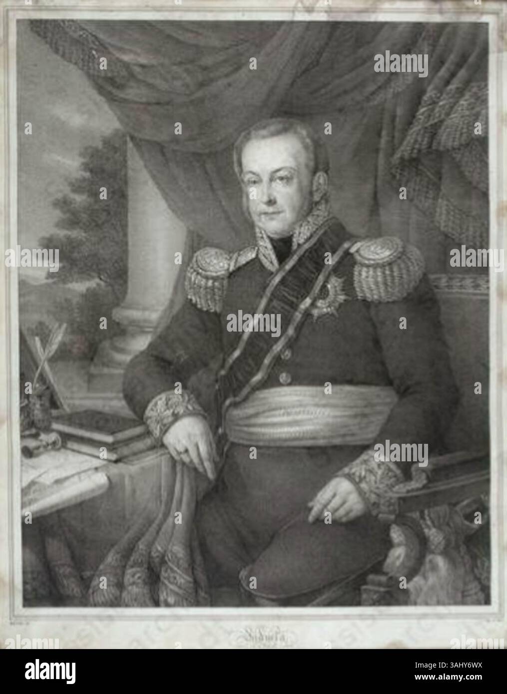 This lithograph, created circa 1830 by an unidentified engraver ...