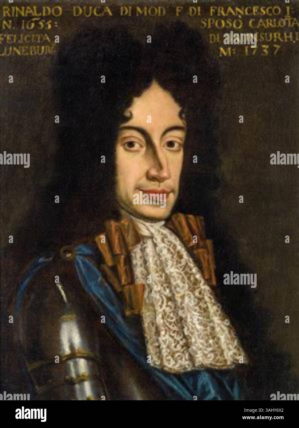 This 17th-century oil on canvas portrait depicts Rinaldo d'Este (1655 ...