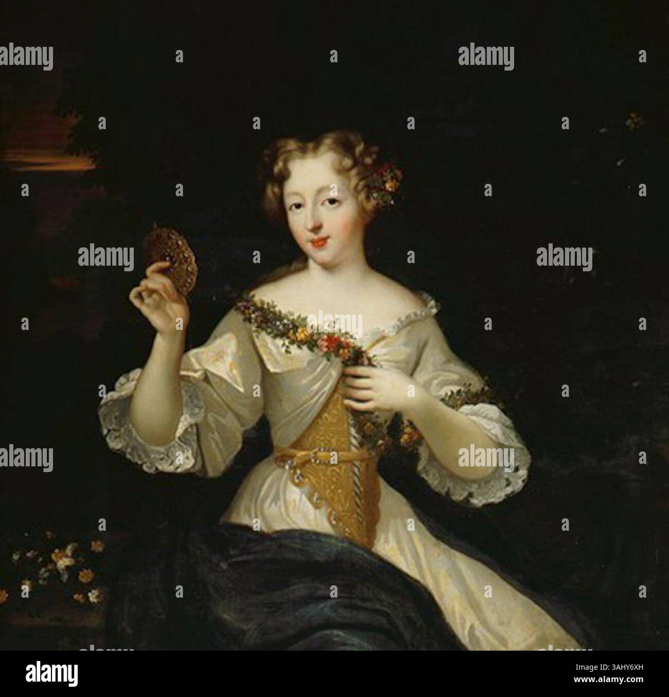 A 17th-century portrait, traditionally attributed to Marie Anne de ...