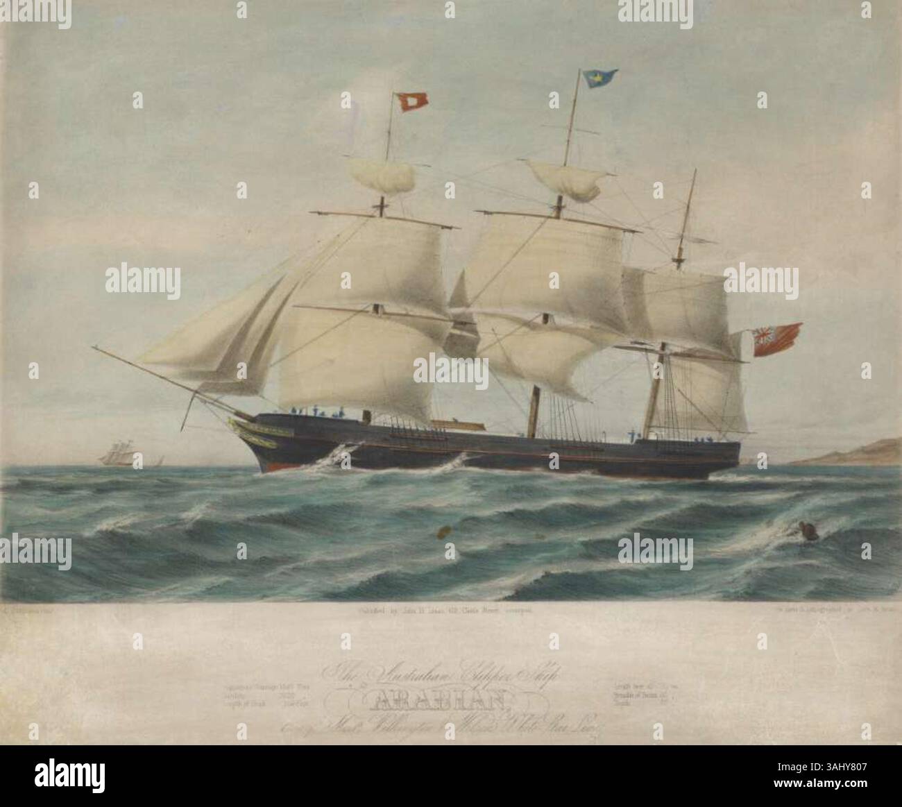 The lithograph 'Arabian', created by John R. Isaac and painted by C.P ...