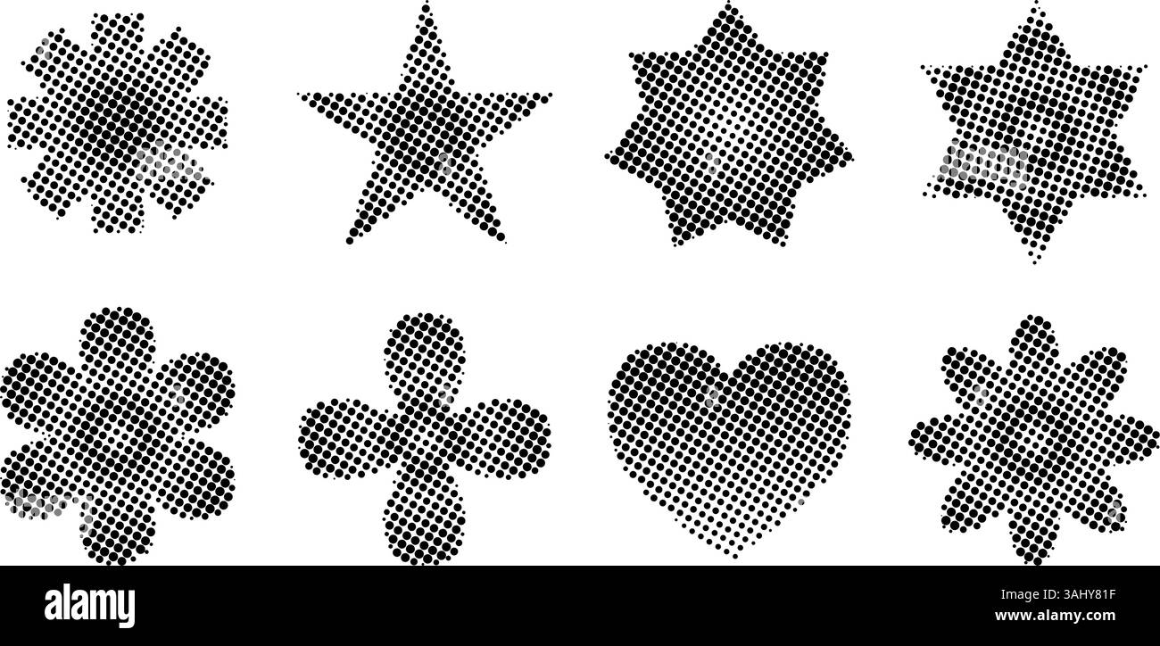 Collection of black halftone geometric shapes Stock Vector Image & Art ...