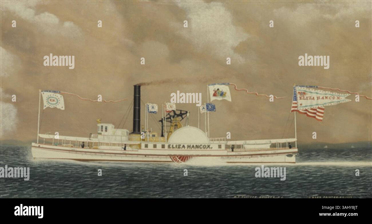This 1864 painting by James Bard depicts the steamboat Eliza Hancox ...