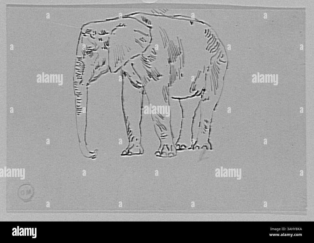 This study of an elephant by Gustave Moreau is a preparatory work for ...