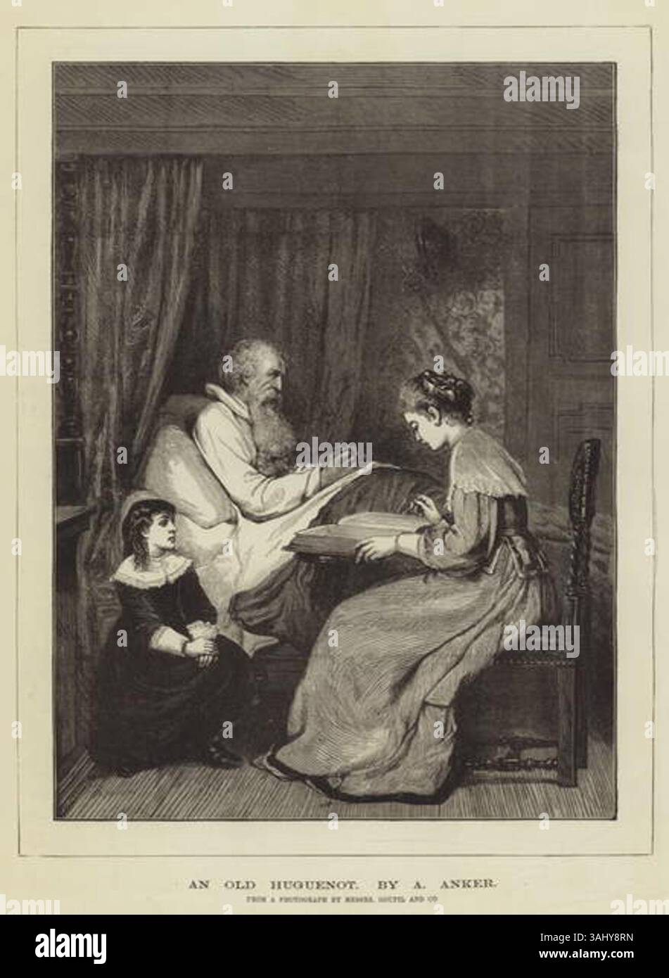Albert Anker's 1875 painting captures an elderly Huguenot man sitting ...