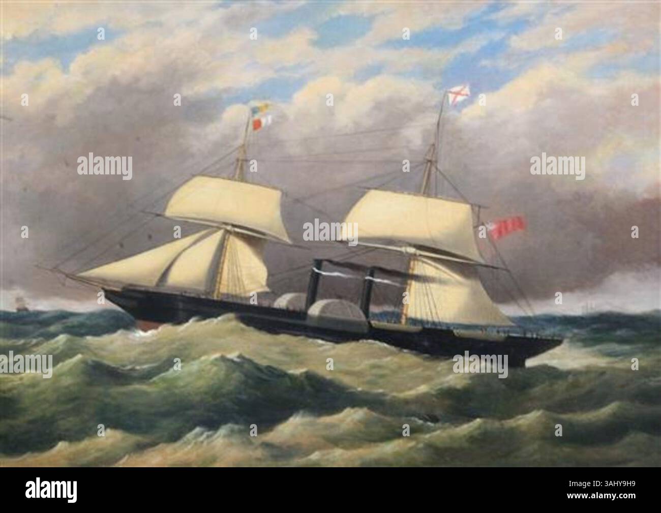 A 19th-century painting of the SS 'La Plata', a Royal Mail Steam Packet ...
