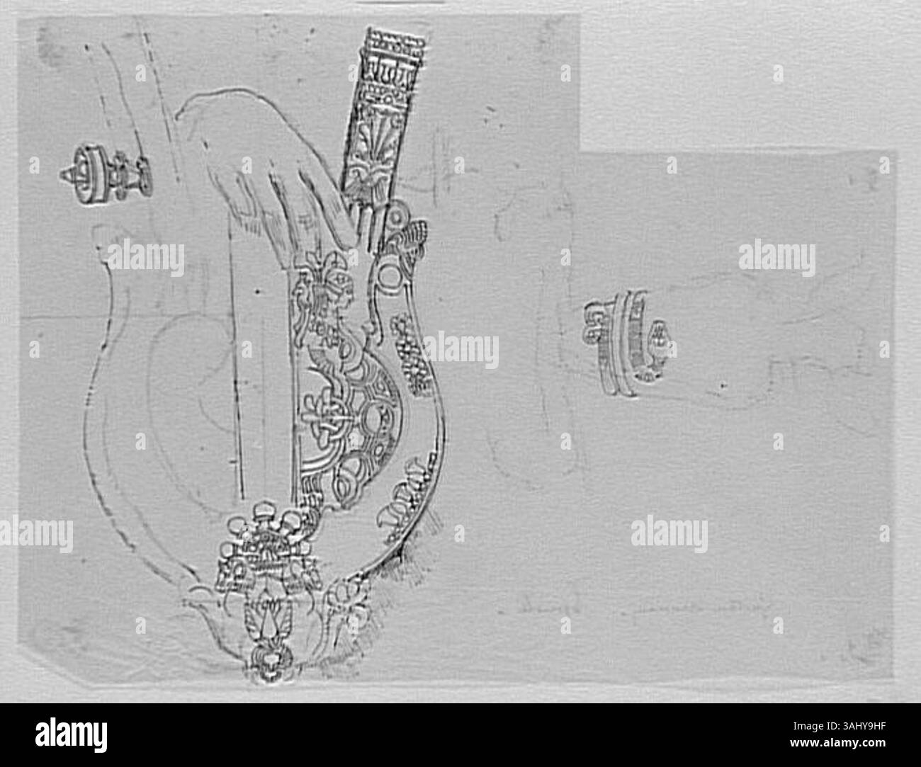 'Etude de lyre pour Jupiter et Sémélé' by Gustave Moreau is a study of ...