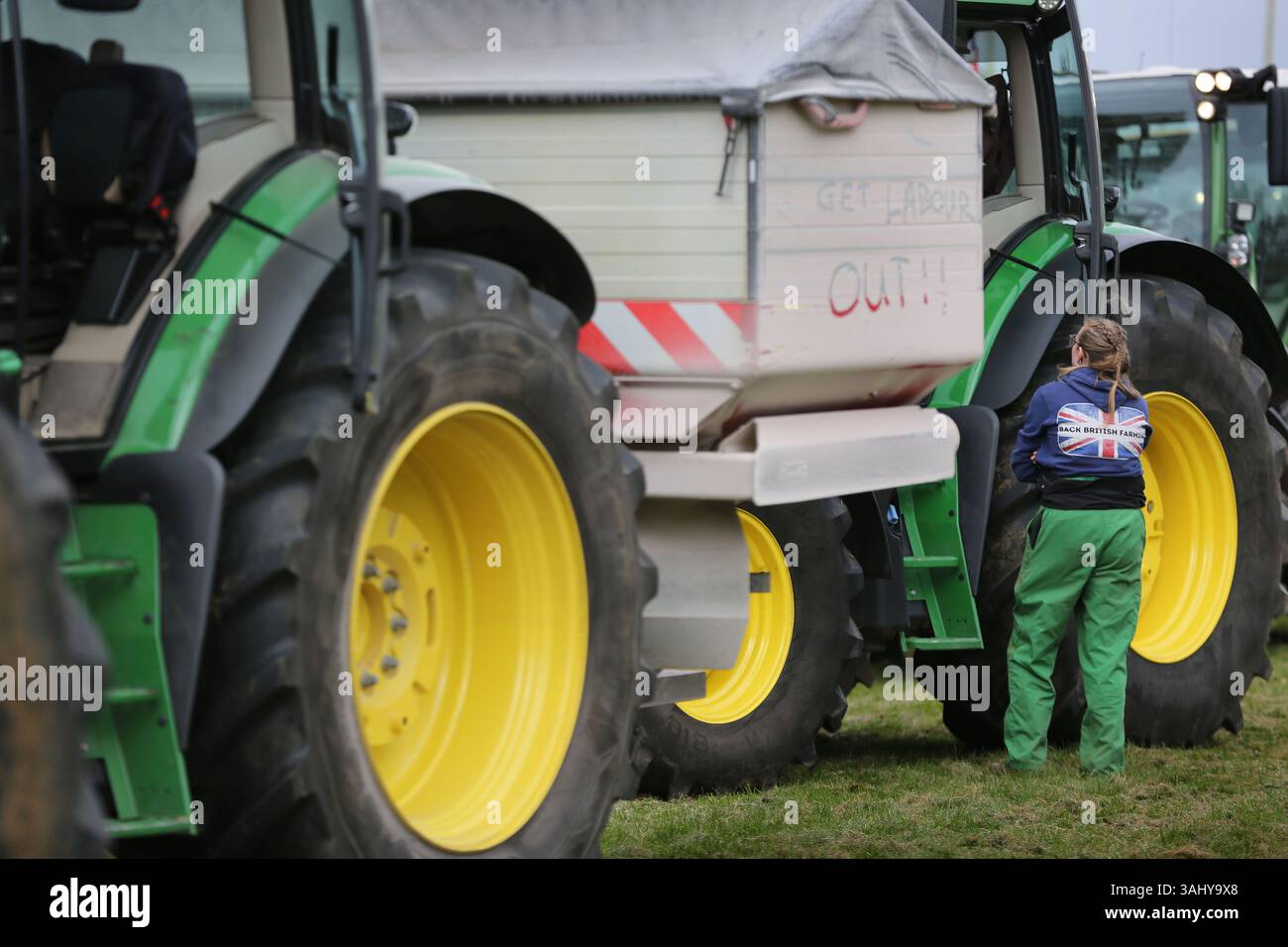 Farmers and their supporters protest with the message ‘Get Labour Out ...