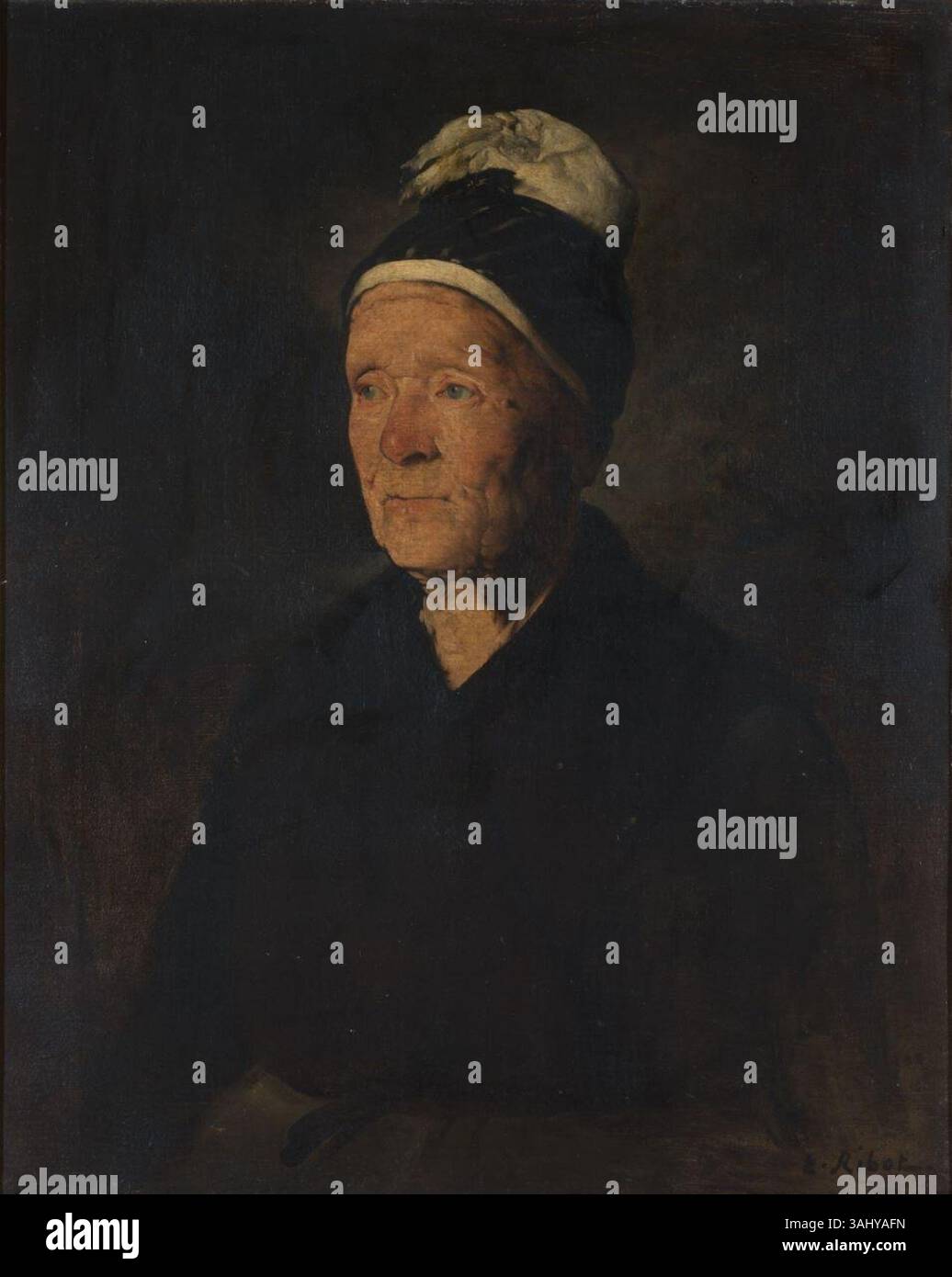 This 1878 oil painting by Augustin Théodule Ribot portrays an elderly ...