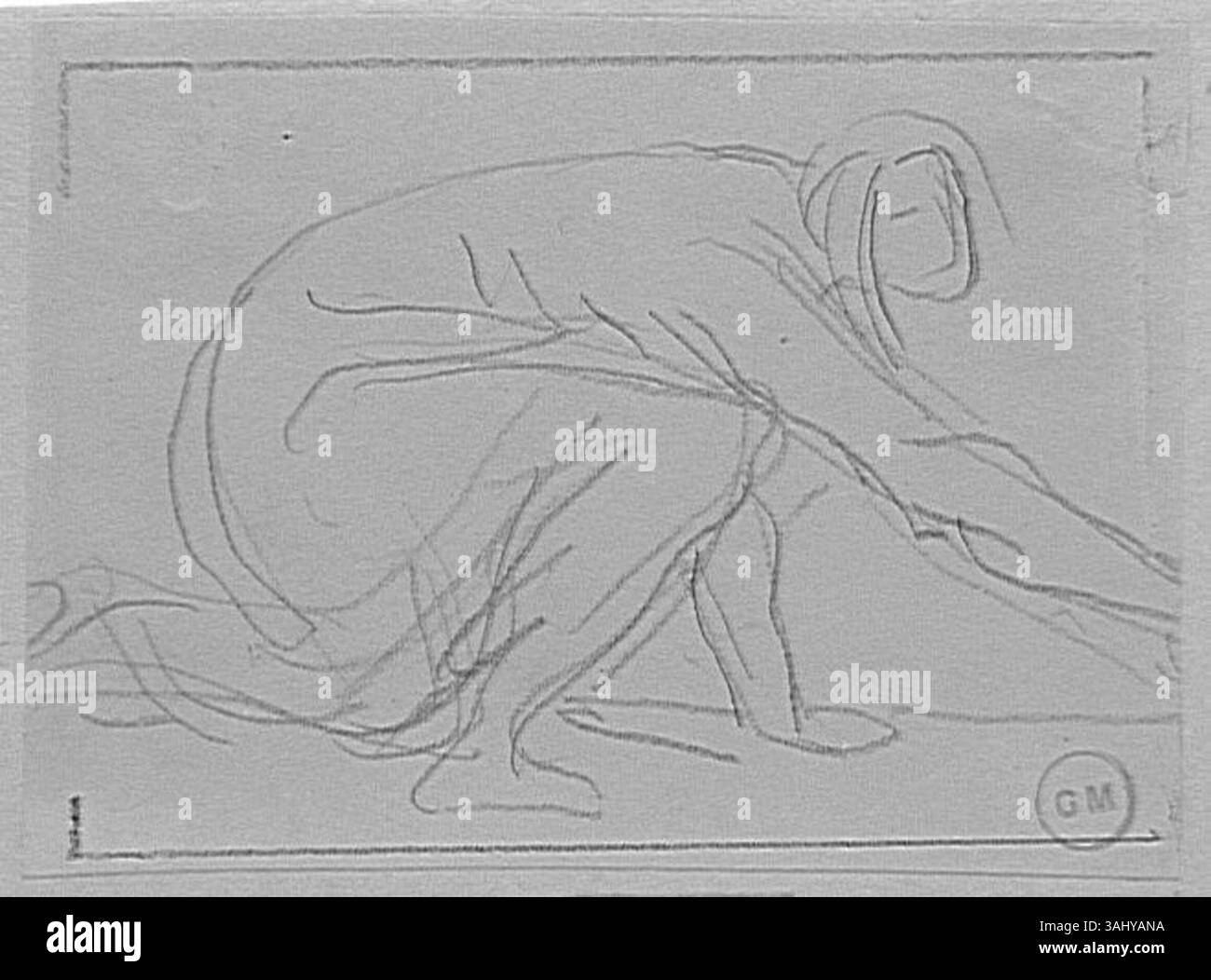 This crouching figure study by Gustave Moreau captures the human form ...