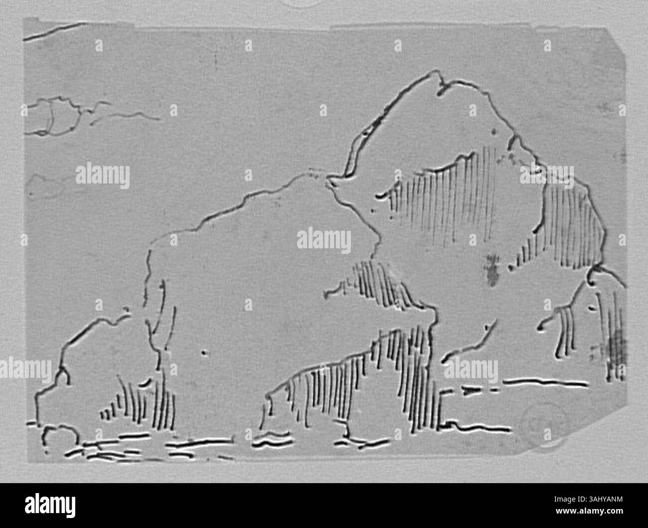 This study by Gustave Moreau depicts rocks in the scene from the myth ...