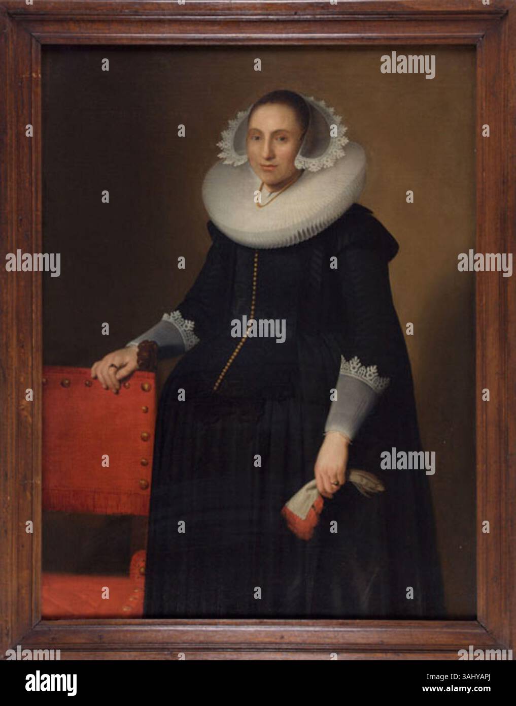 Portrait of Barbara Glagau, wife of Assuerus Strockel, painted in 1635 ...