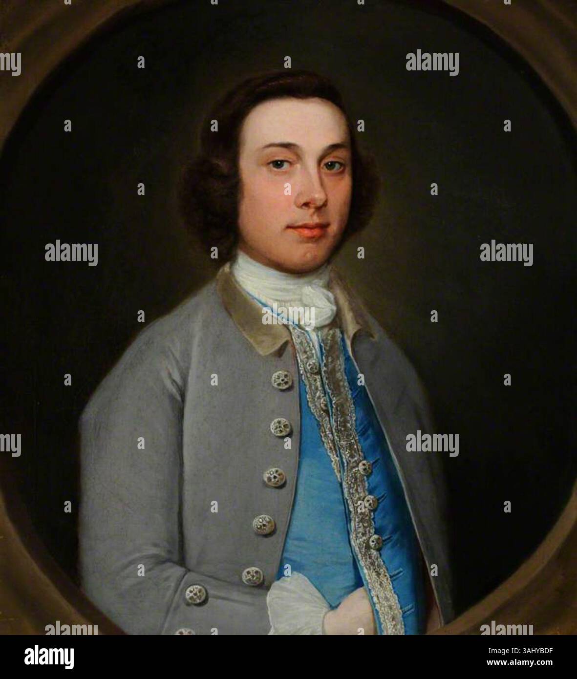 This portrait by Henry Pickering, painted between circa 1740 and 1750, depicts an unknown young ...