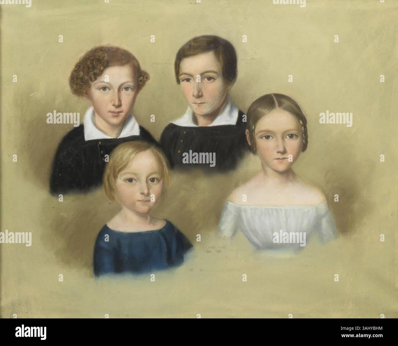 This unsigned pastel portrait from the first half of the 19th century ...