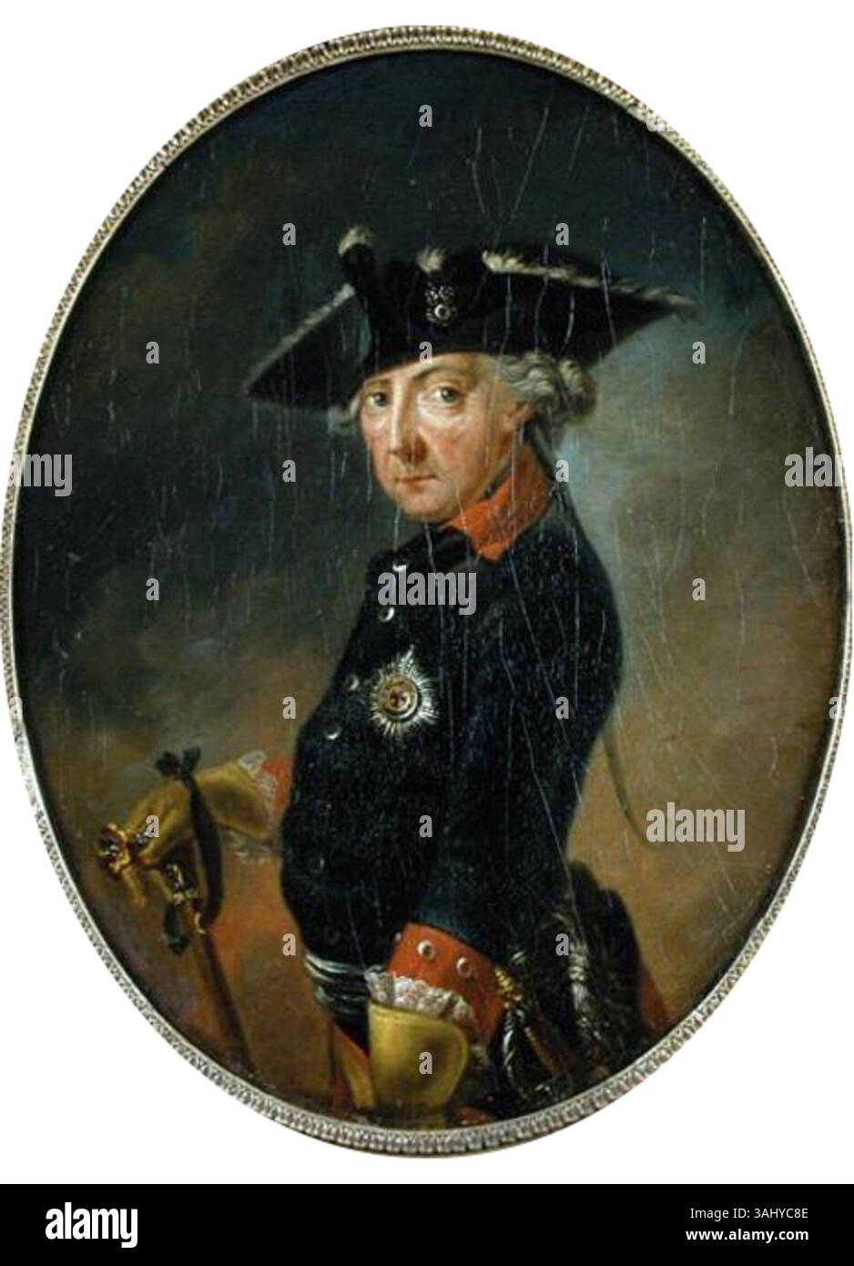 An oil painting of Frederick II of Prussia, painted between 1763 and ...