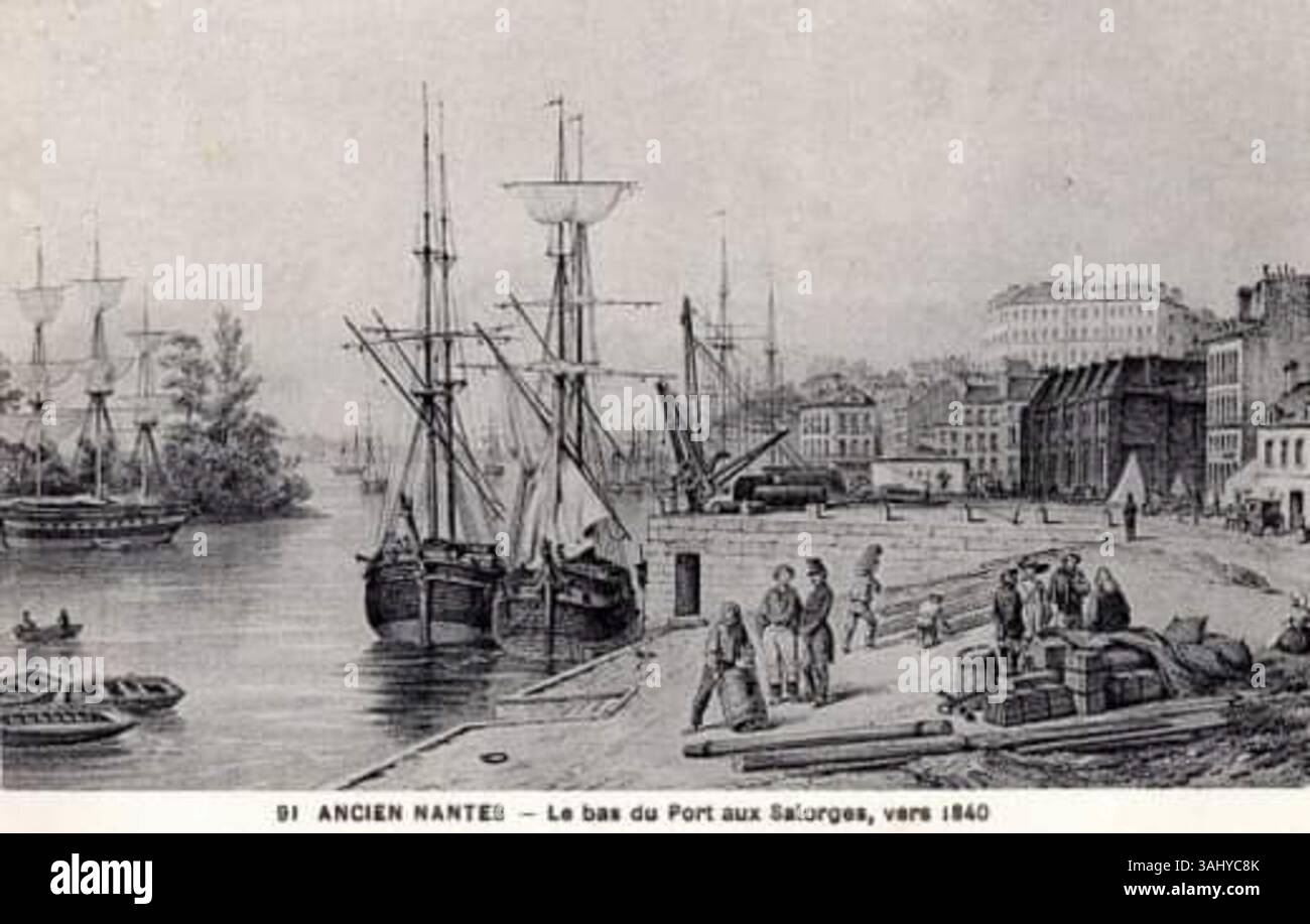 This 1840 depiction of Port de Nantes near Salorges presents the port's ...