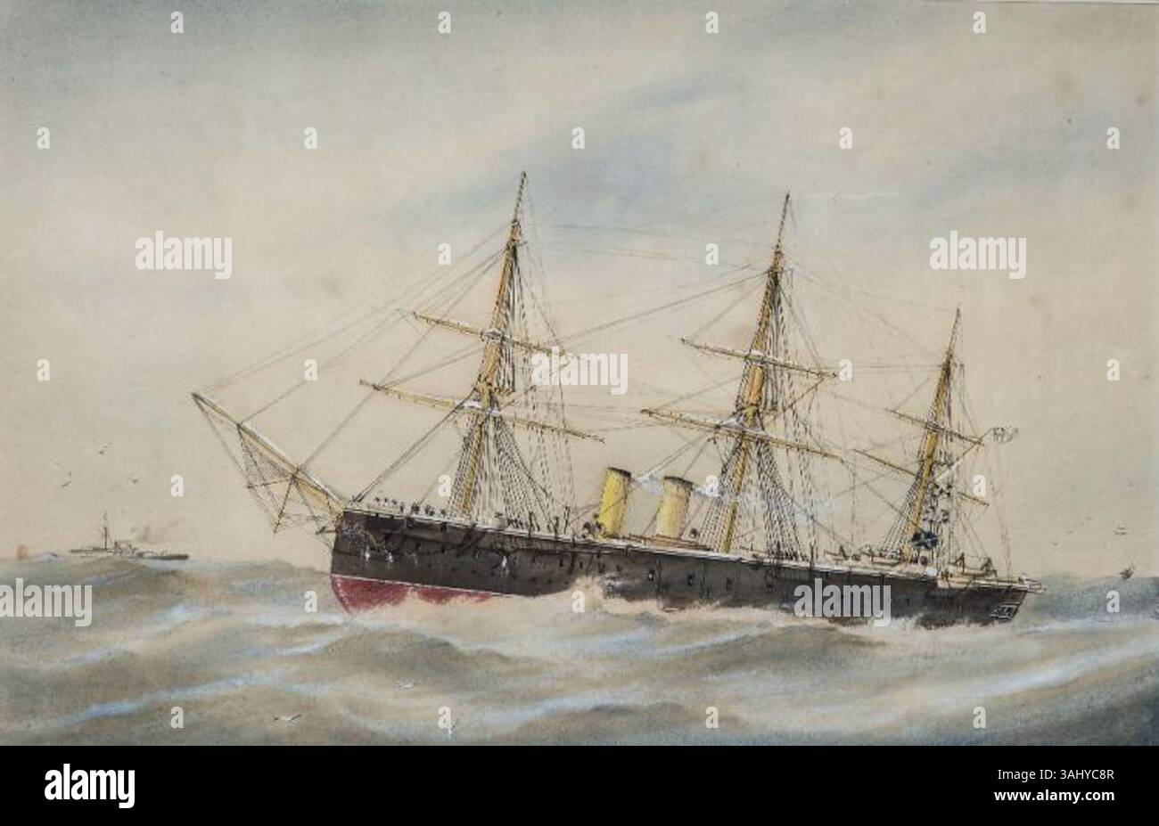 HMS Nelson, painted by William Mackenzie Thomson in the 19th century ...