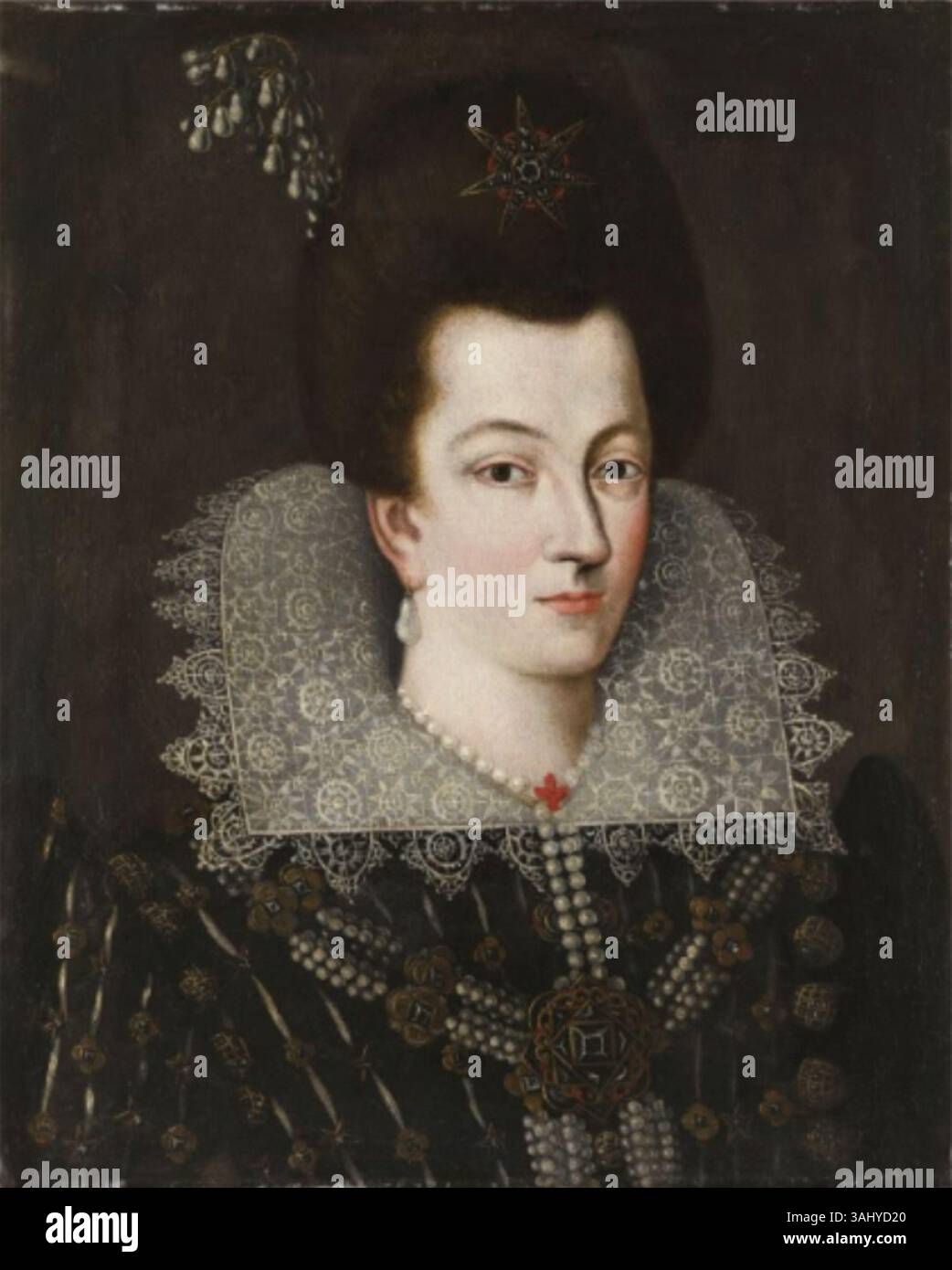 An unidentified artist painted the portrait of Duchess Eleonora Gonzaga ...