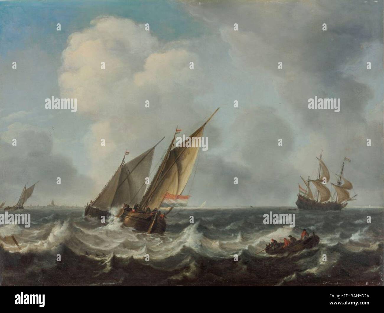 This marine scene by Arnoldus van Anthonissen, painted circa 1700 ...