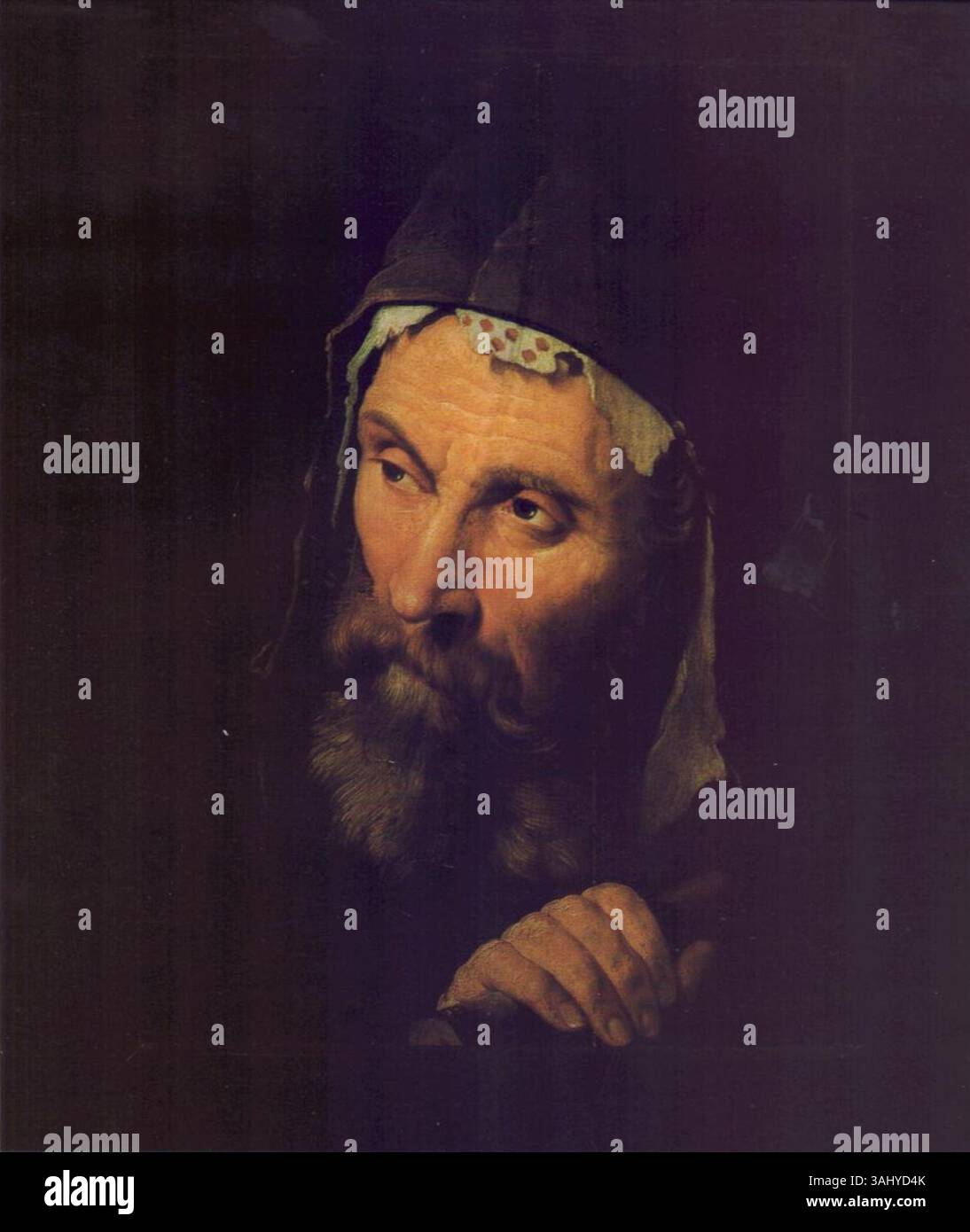 Portrait of an old rabbi by Antoon Sallaert, oil on panel, 17th century ...