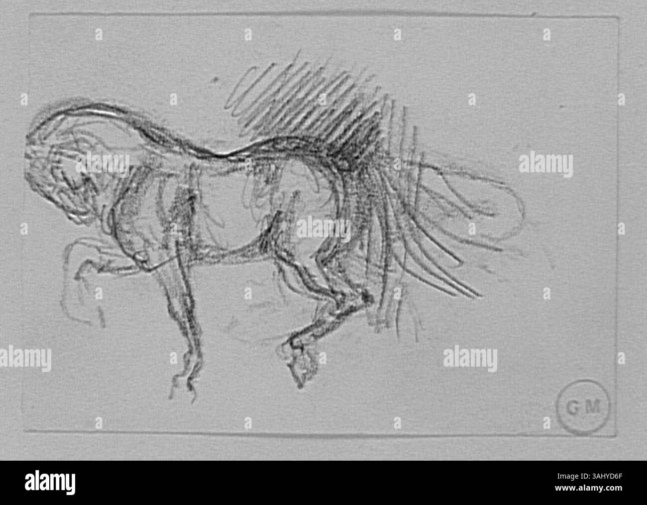 This study by Gustave Moreau focuses on a horse figure, demonstrating ...