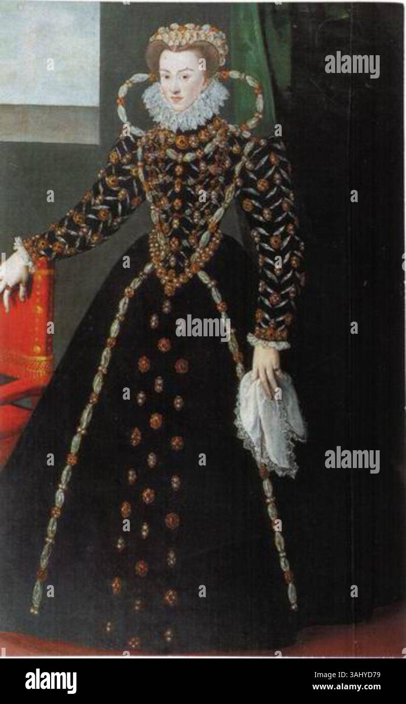 This 1554 portrait by Jooris van der Straeten depicts Elisabeth of Austria, wife of Charles IX ...