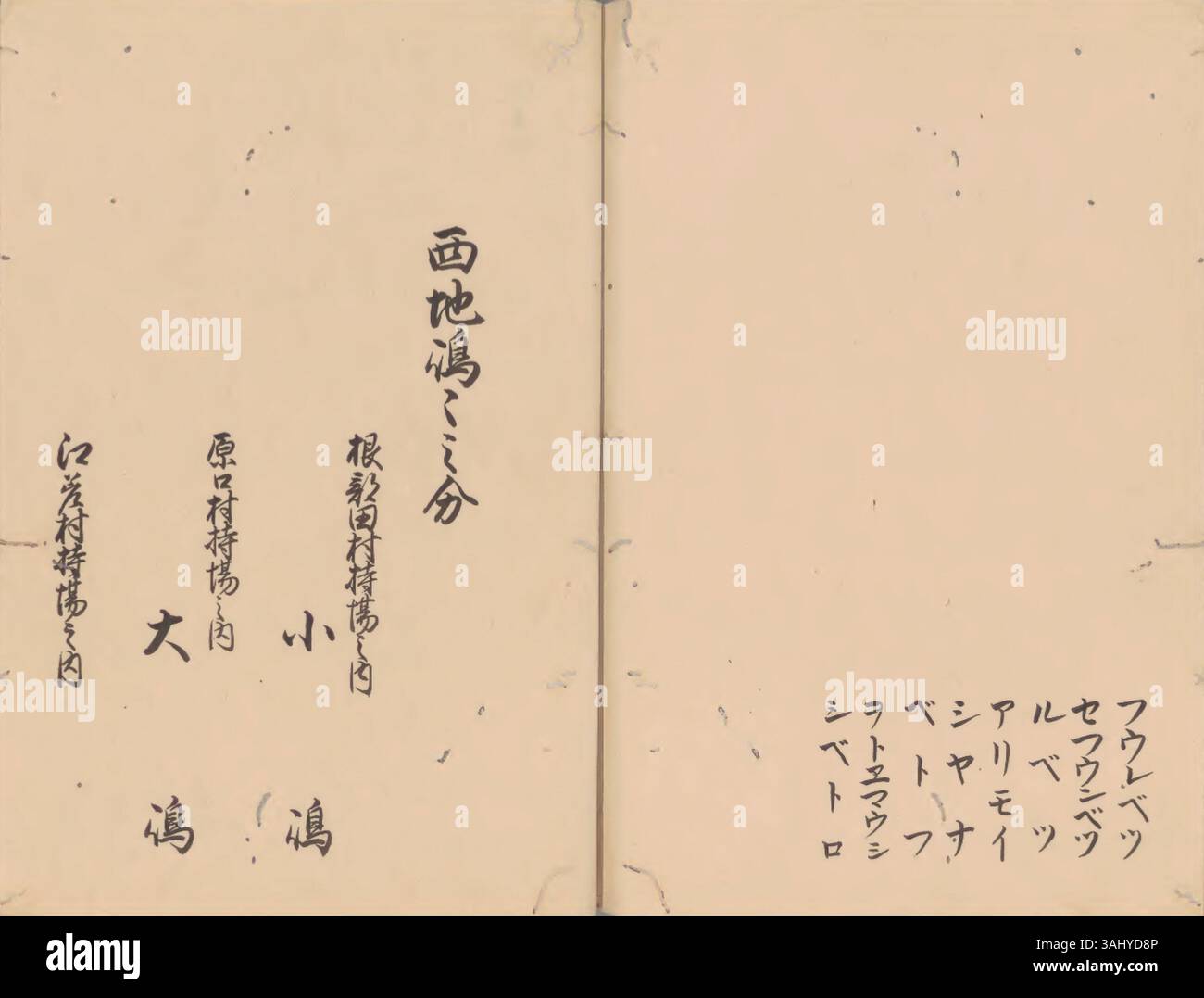 Map of Edo-period administrators, with a list of names transcribed as ...