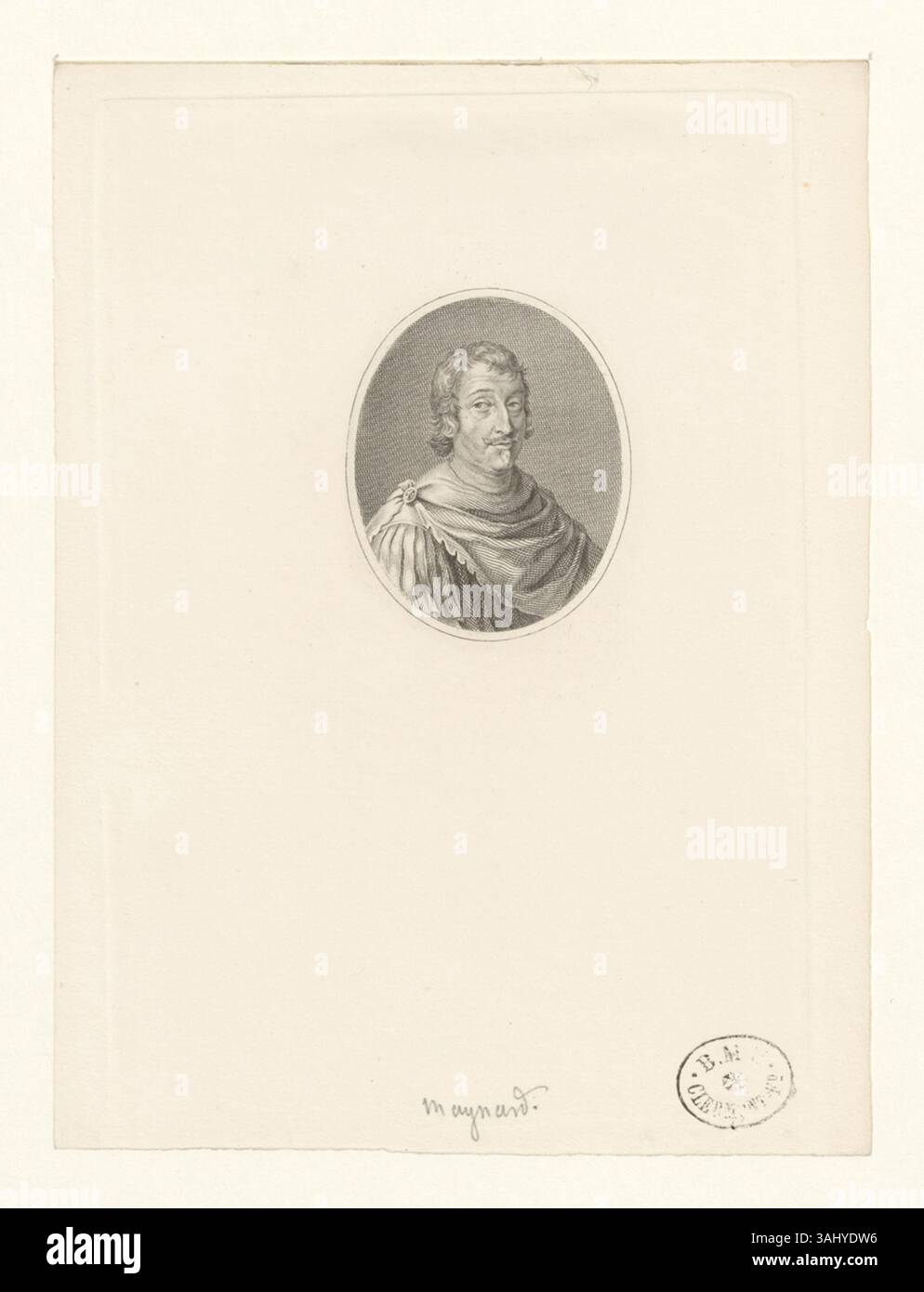 Intaglio print from the Boyer collection depicting François Maynard, a ...