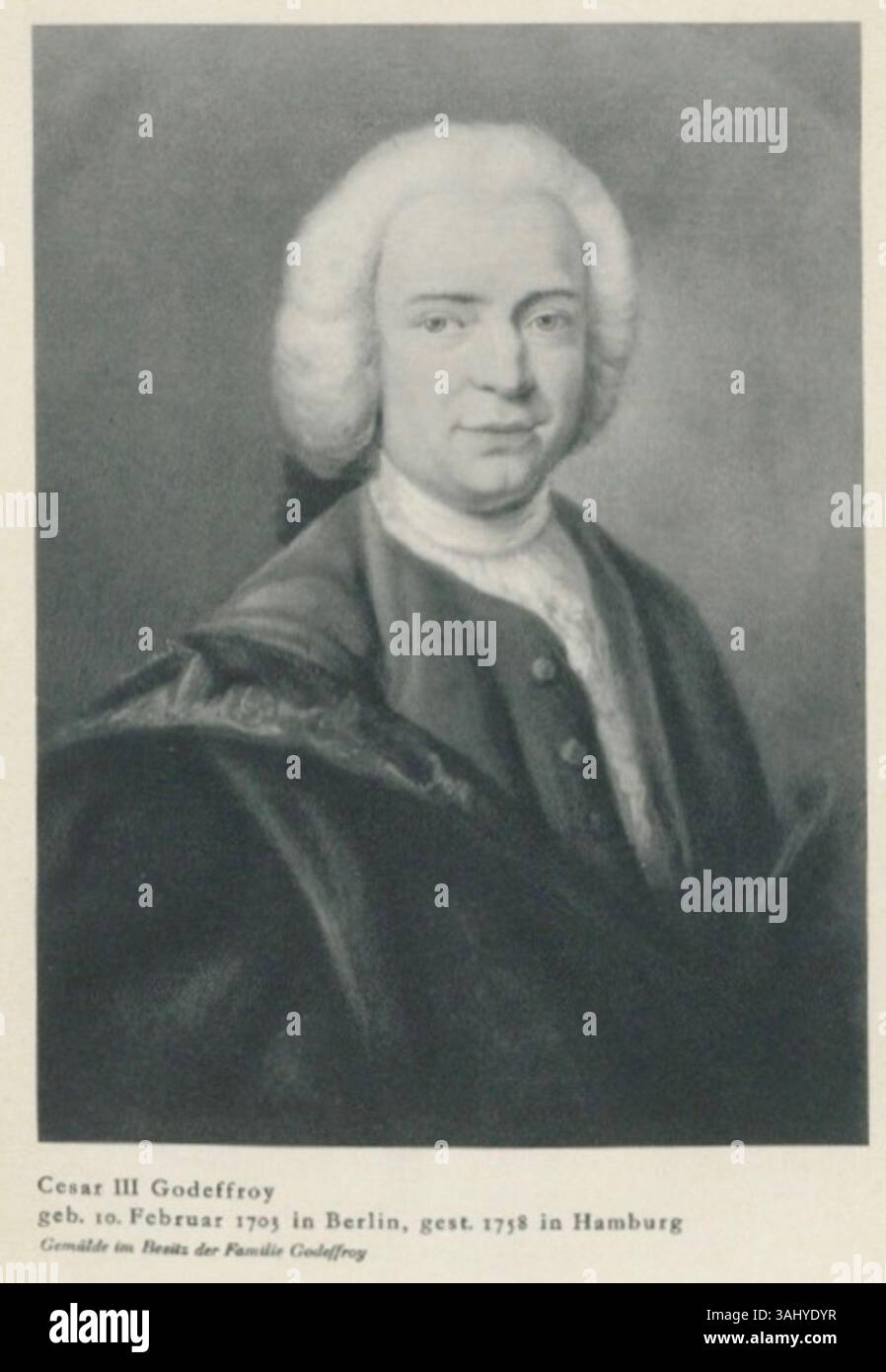 Portrait of Jean Caesar III Godeffroy, a prominent 18th-century figure ...