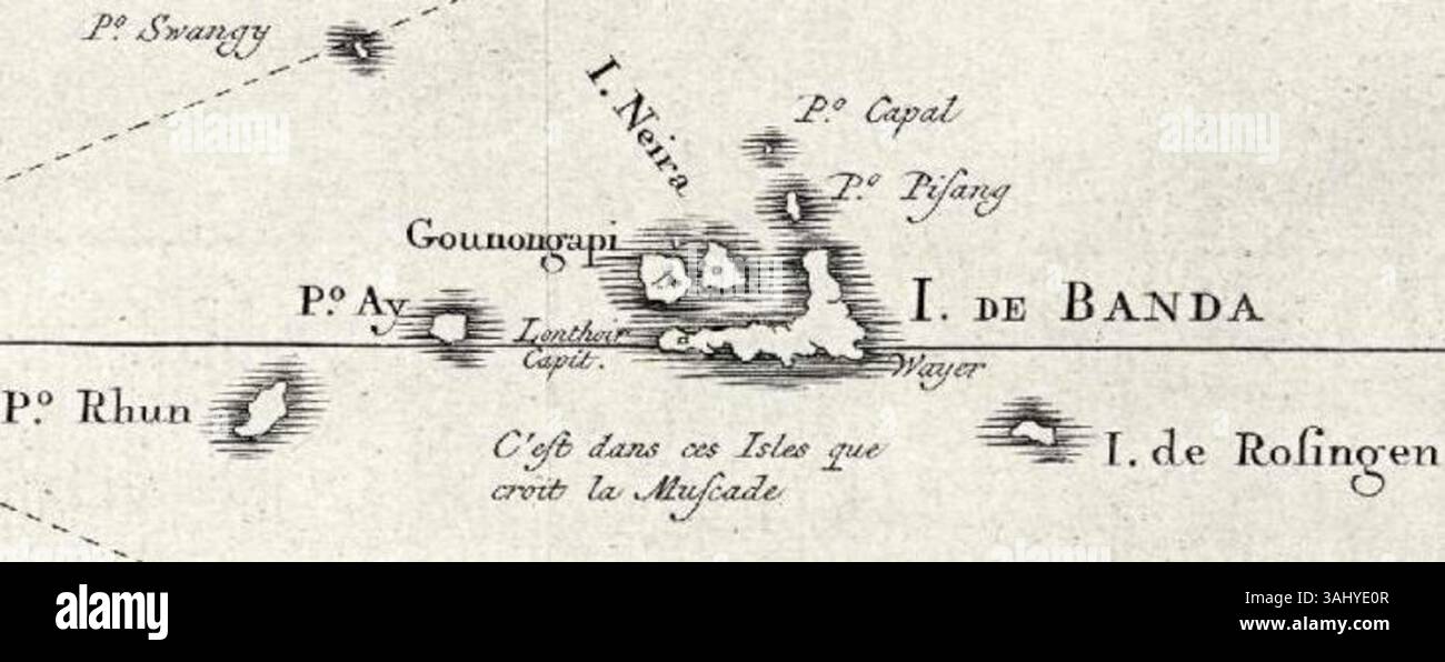 This 1753 map, created by Jakob van der Schley, focuses on the Banda ...