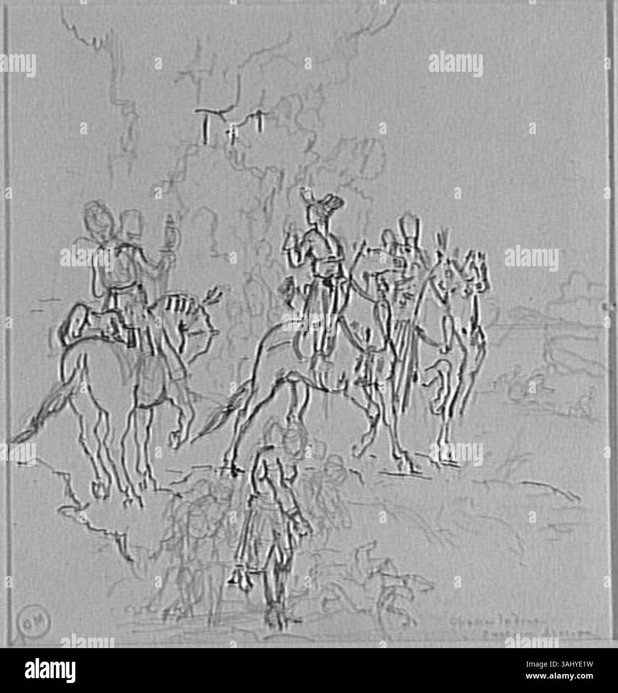 'Etude de chasse indienne' by Gustave Moreau is a study of an Indian ...