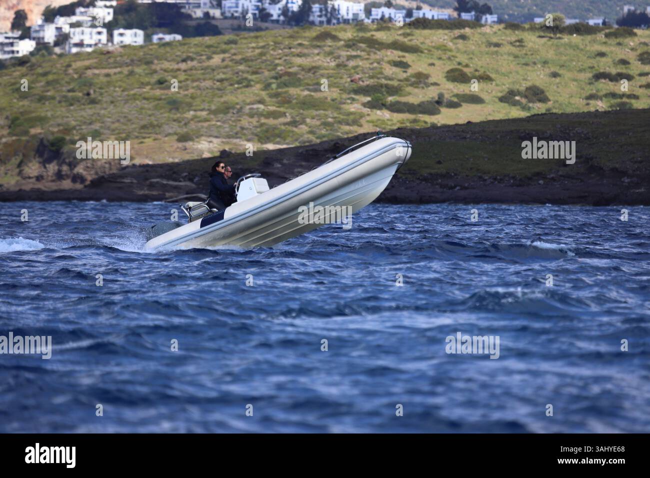 Bodrum,Turkey. 06 April 2025: The judges in charge of boat races ...