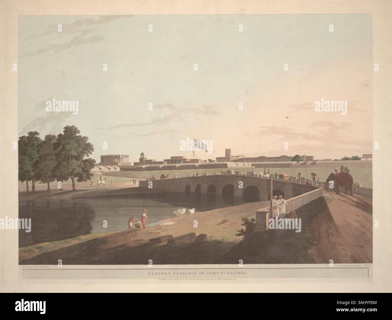 An aquatint print from *Oriental Scenery* by Thomas and William Daniell ...
