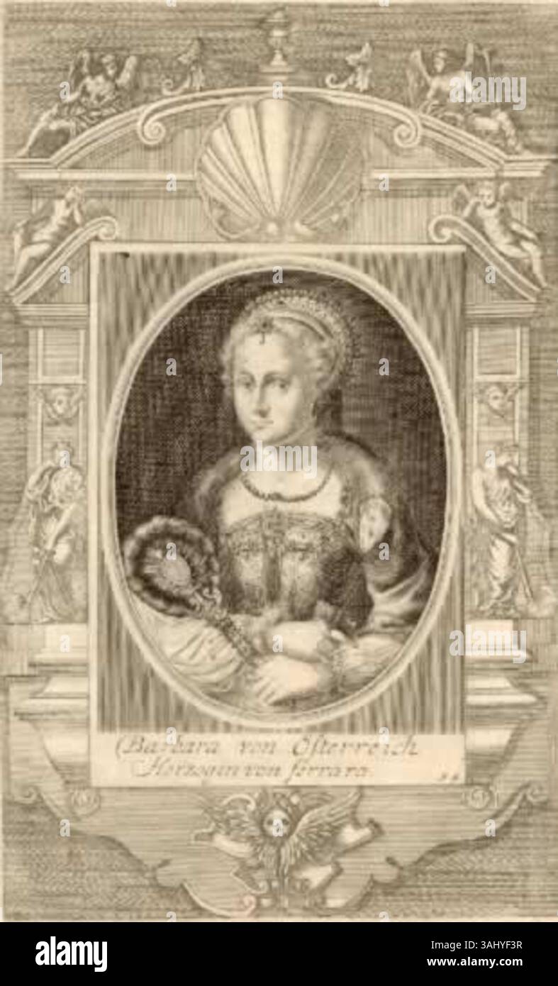 This engraving depicts Archduchess Barbara of Austria (1539-1572 ...
