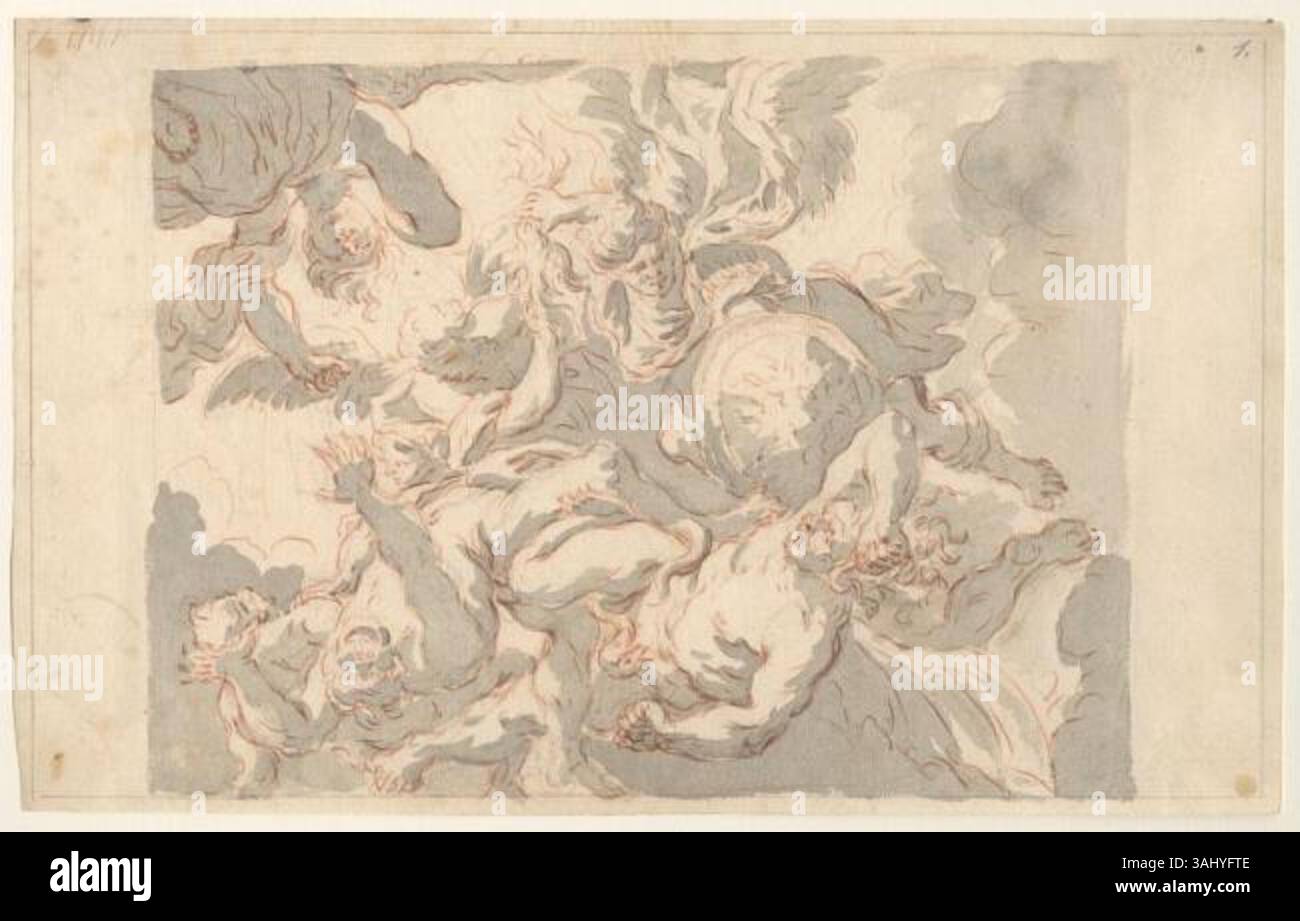 An oil sketch by Peter Paul Rubens, titled 'The Fall of the Rebel Angel ...