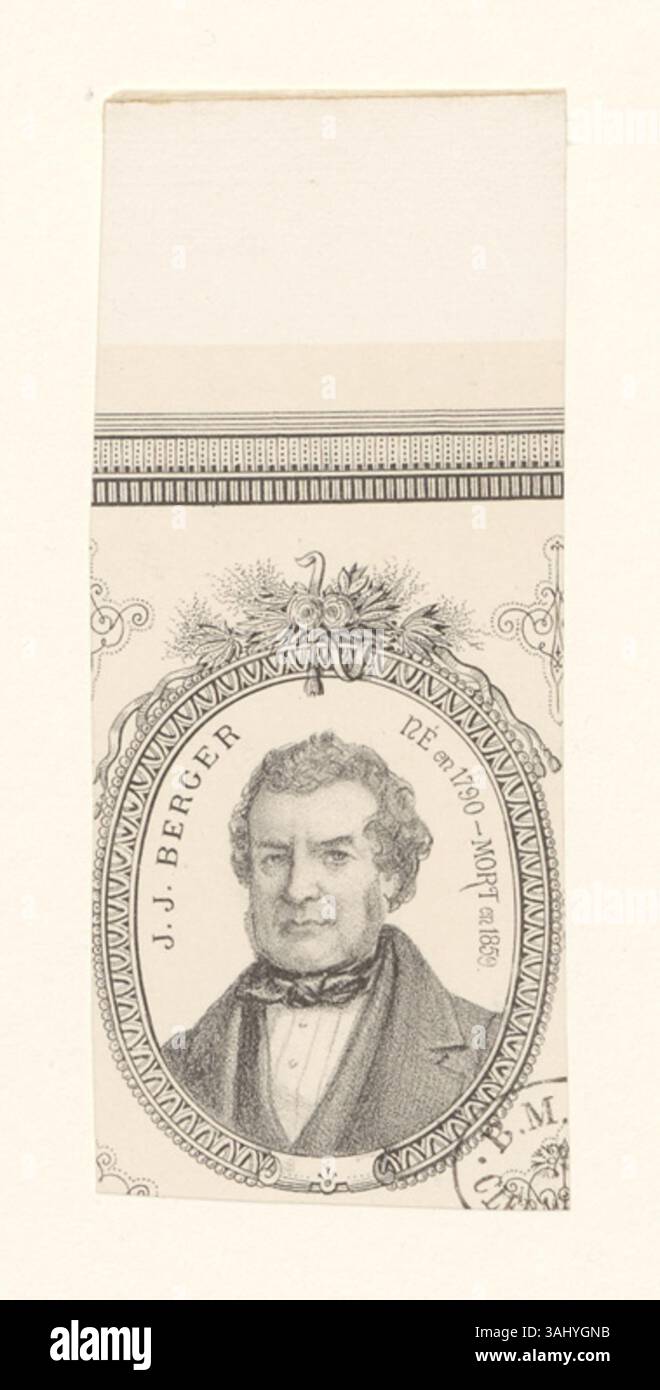 Lithograph print from the Boyer collection depicting Jean-Jacques ...