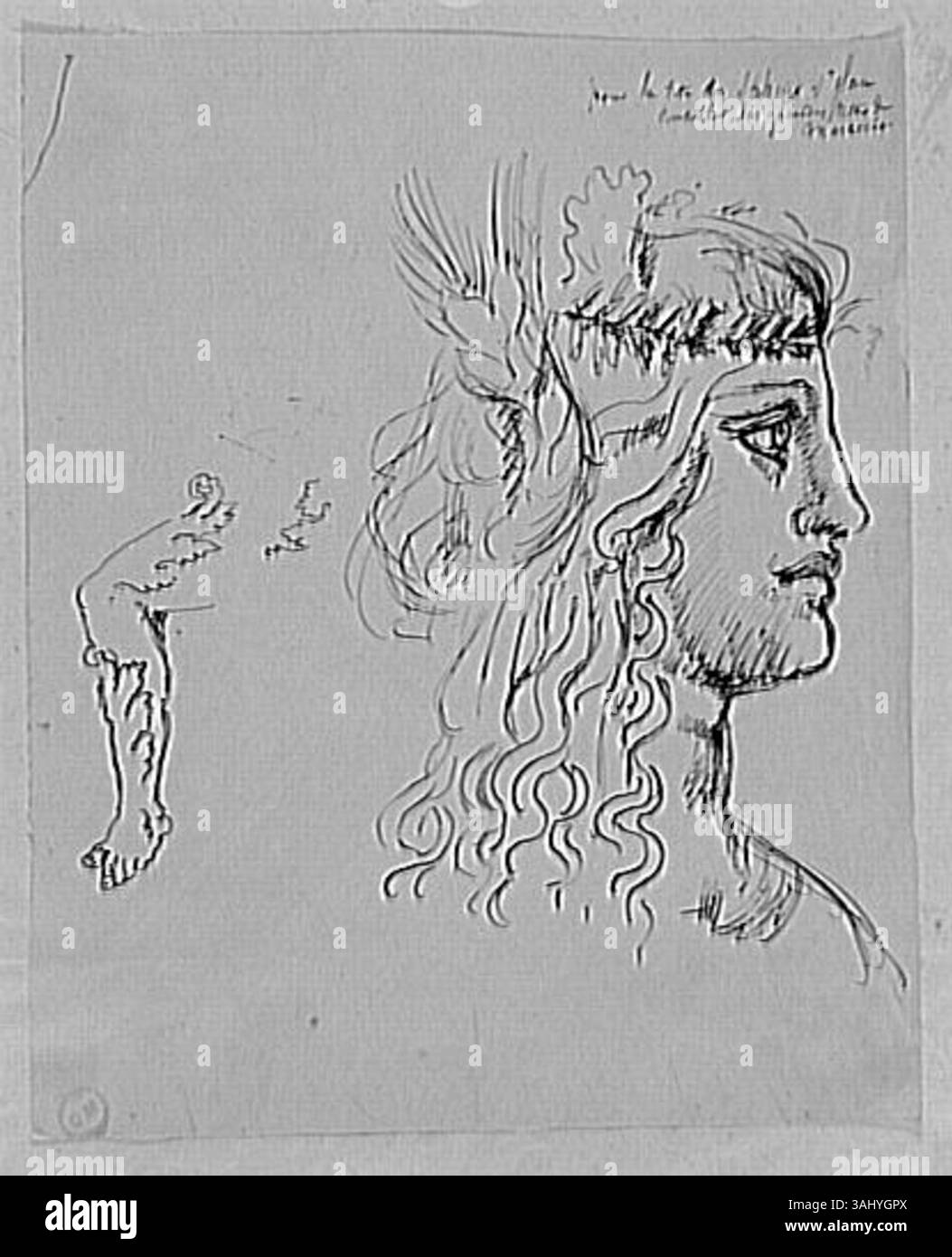 This study for Gustave Moreau's 'Oedipe et le Sphinx' created between ...