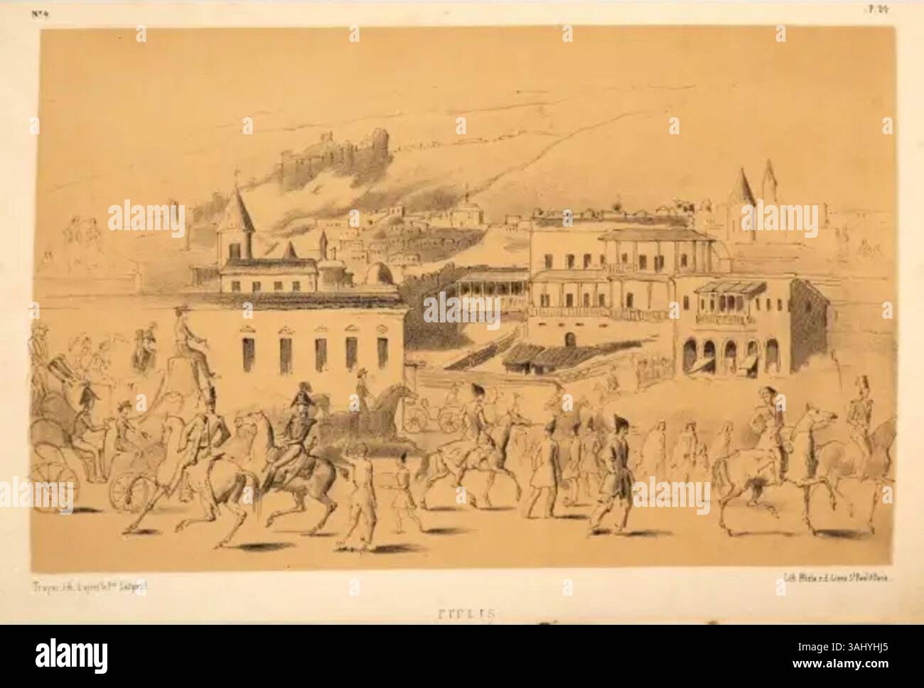 This lithograph, Plate 4 from *Voyage en Perse* by Jean-Baptiste Jules ...